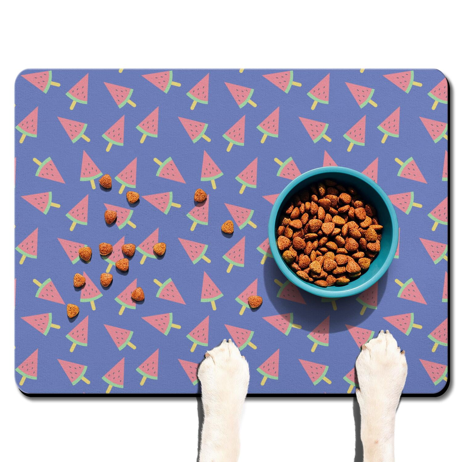 Watermelon Aesthetic Cat Bowl Mat - Non-Slip, Anti-Mess Pet Food Pad ...