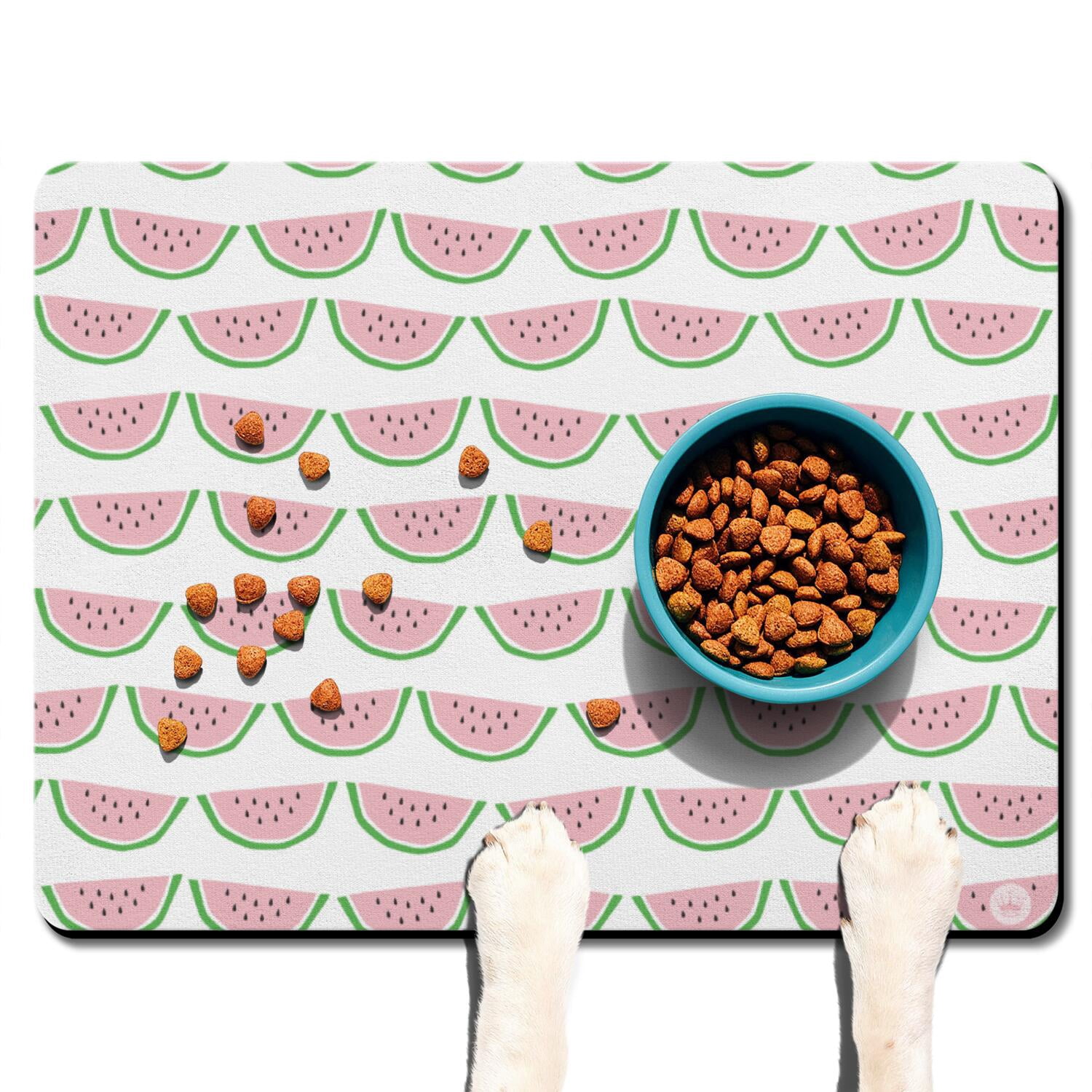 Watermelon Aesthetic Cat Bowl Mat - Non-Slip, Anti-Mess Pet Food Pad ...