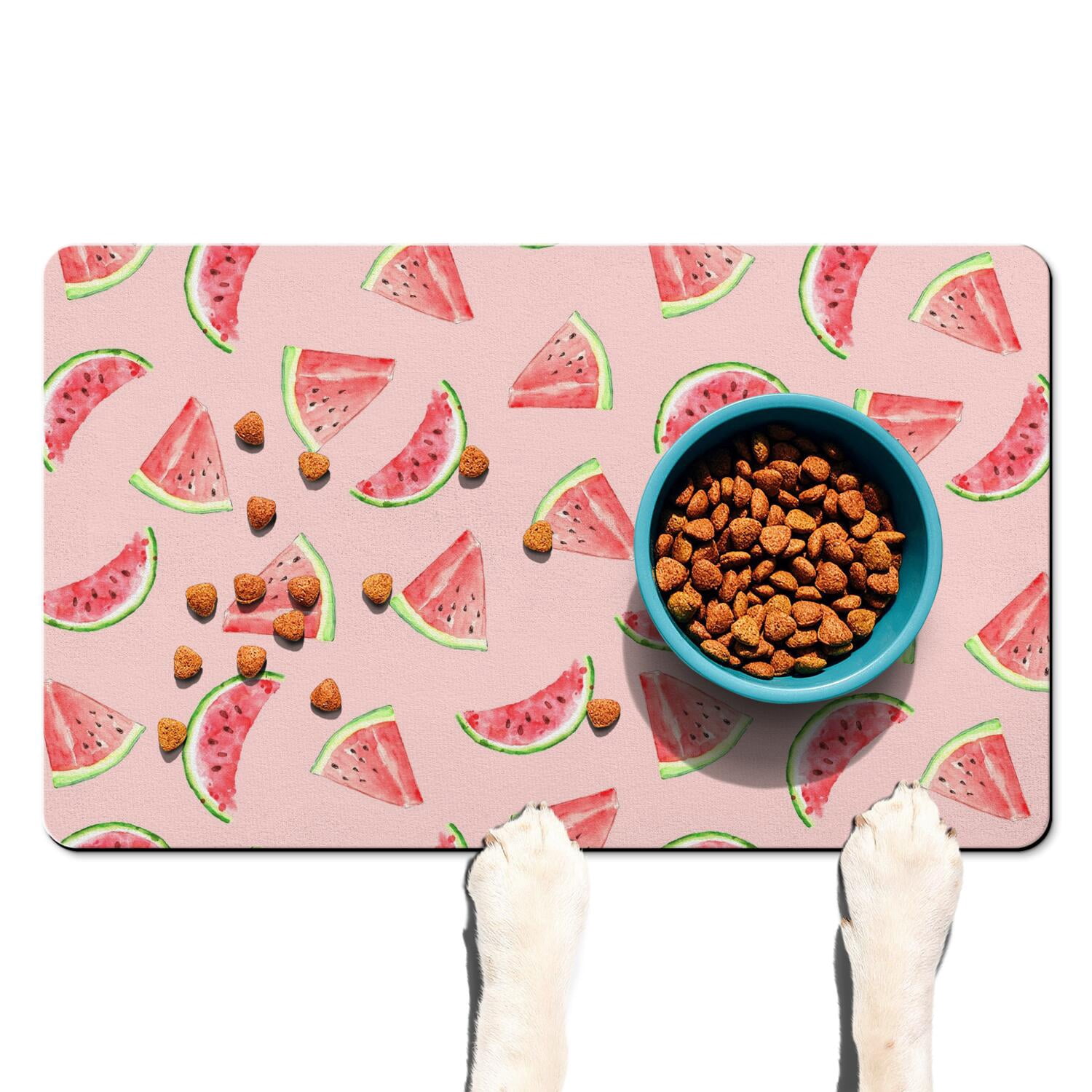 Watermelon Aesthetic Cat Bowl Mat - Non-Slip, Anti-Mess Pet Food Pad ...
