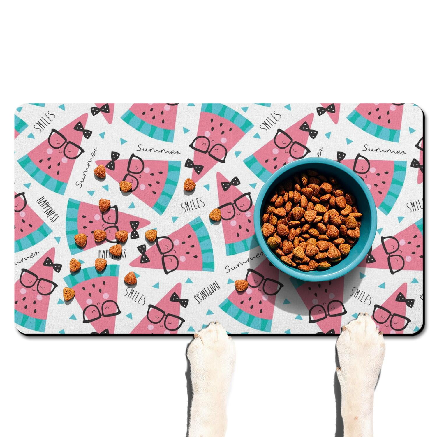Watermelon Aesthetic Cat Bowl Mat - Non-Slip, Anti-Mess Pet Food Pad ...