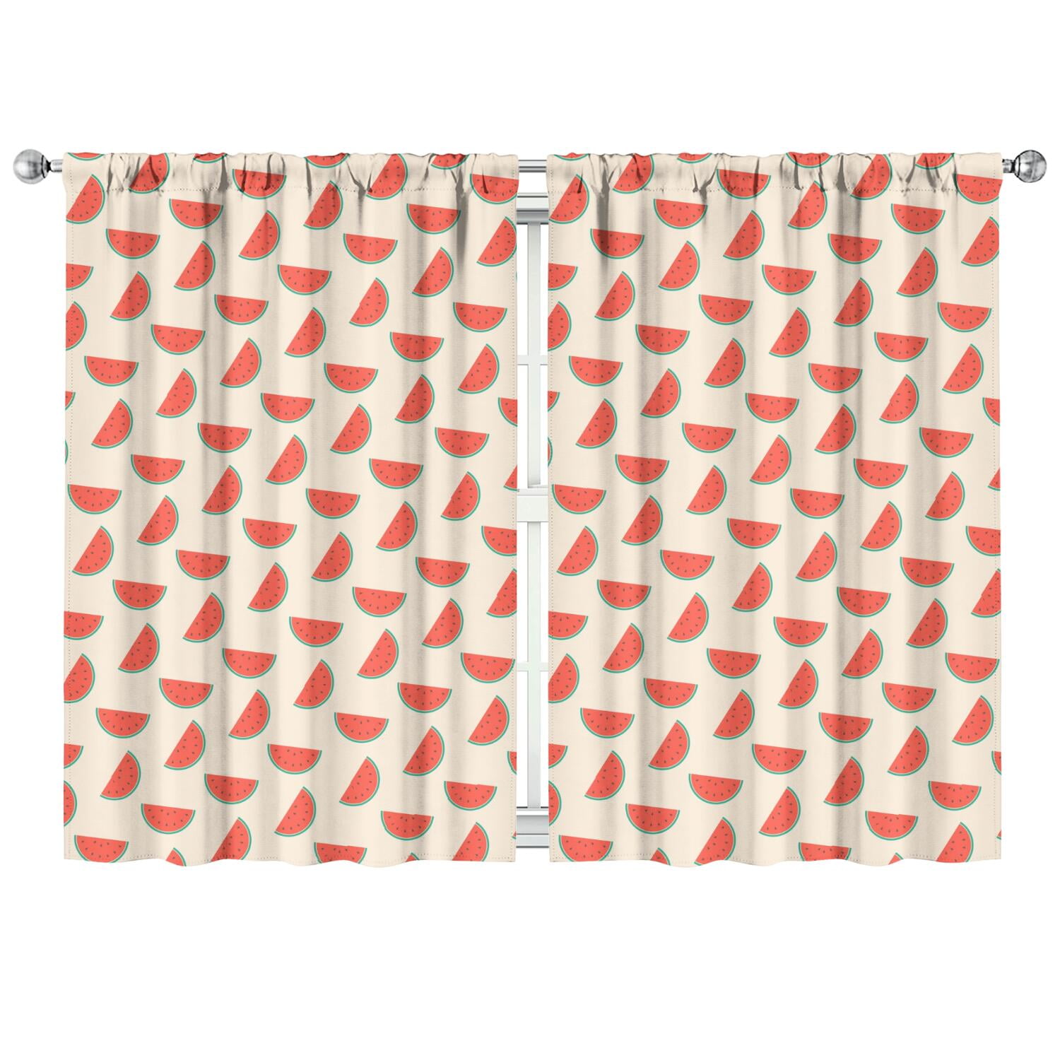 Watermelon Aesthetic Kitchen Curtains 2 Panels, 42x63 Inch Summer Beach ...