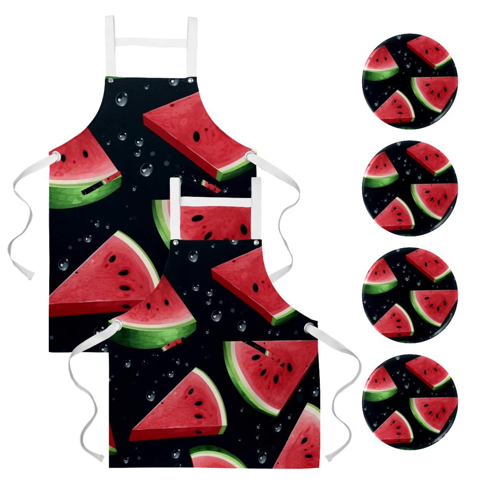 Watermelon Apron Dress Button Art 2 Pack, Waterproof with Pockets and ...