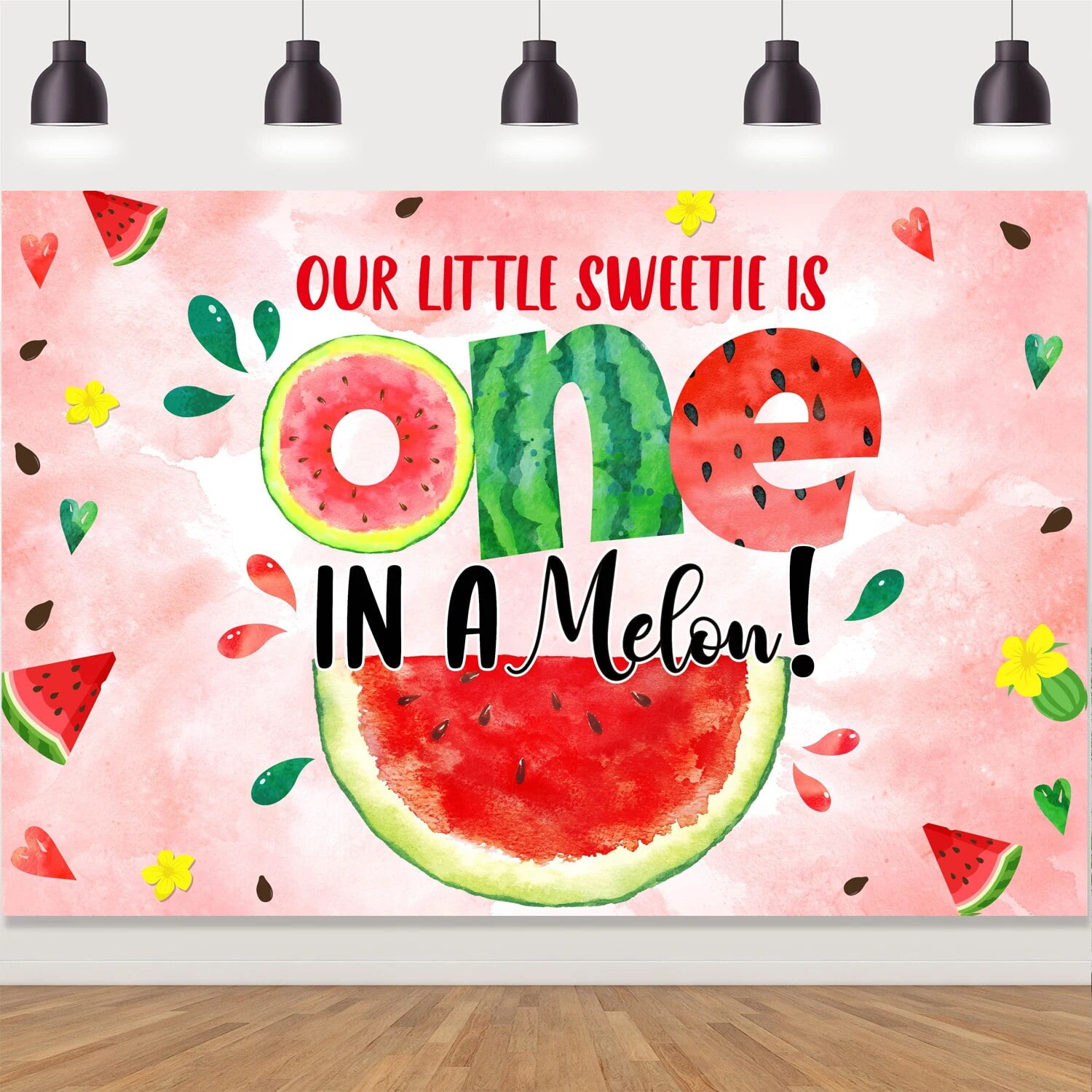 Watermelon Backdrop for Girls, One in A Melon 1, 1st Birthday Party ...