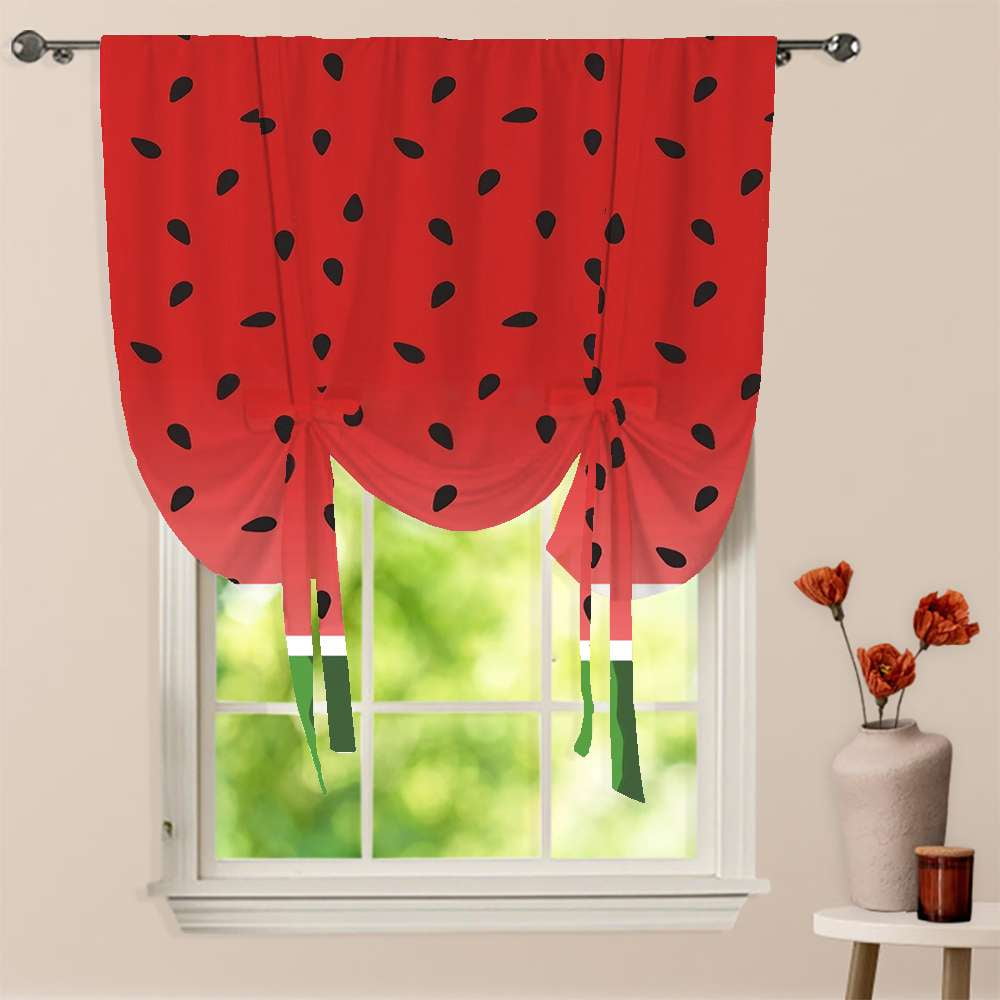 Watermelon Background With Seed Window Curtain for Living Room Roman ...