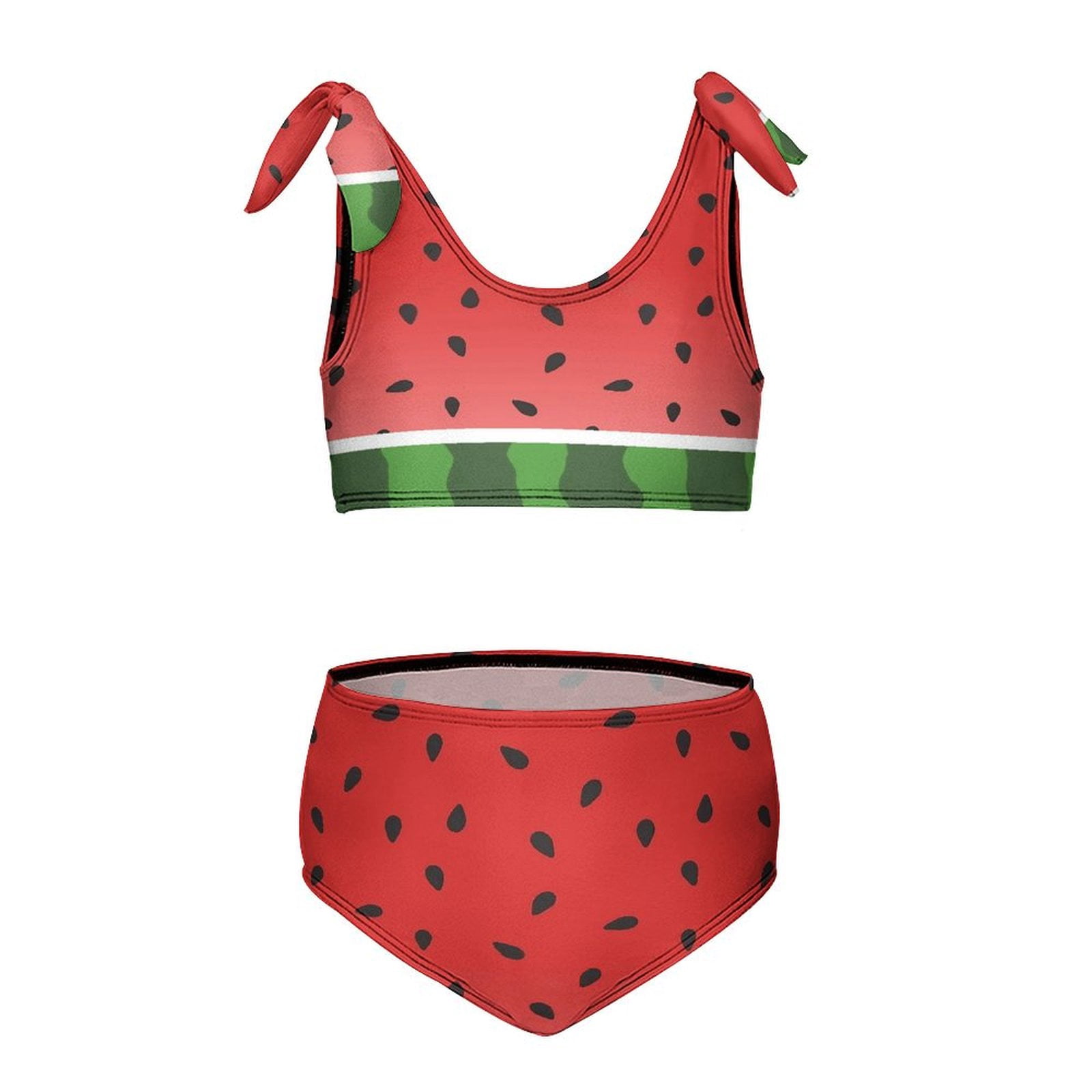 Watermelon Background with Seed Girl's 2 Piece Bikini Set Beach Sport ...