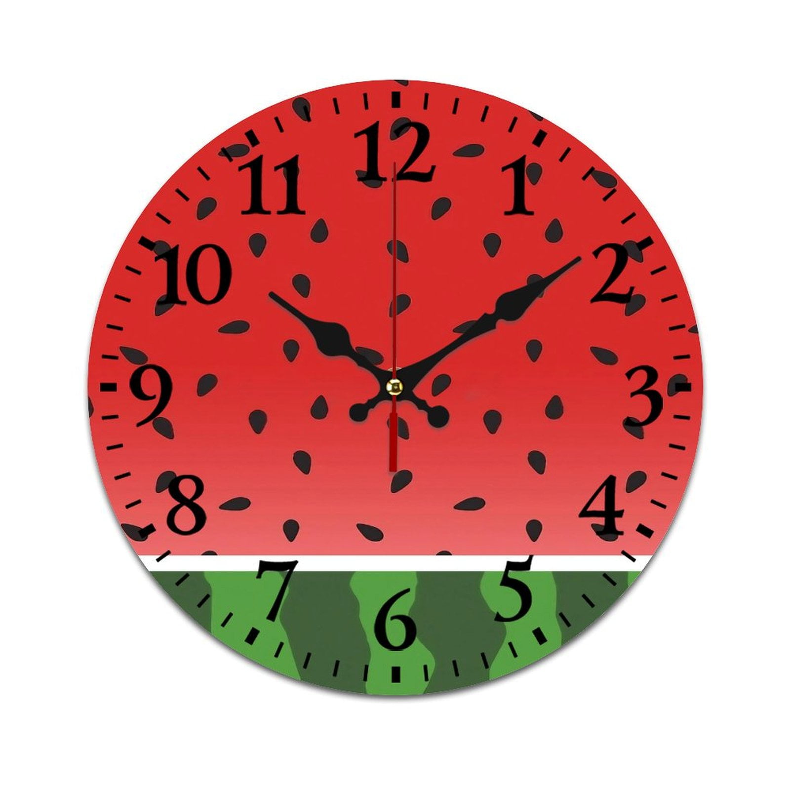 Watermelon Background with Seed Wall Clock Modern Design Clocks Wall ...