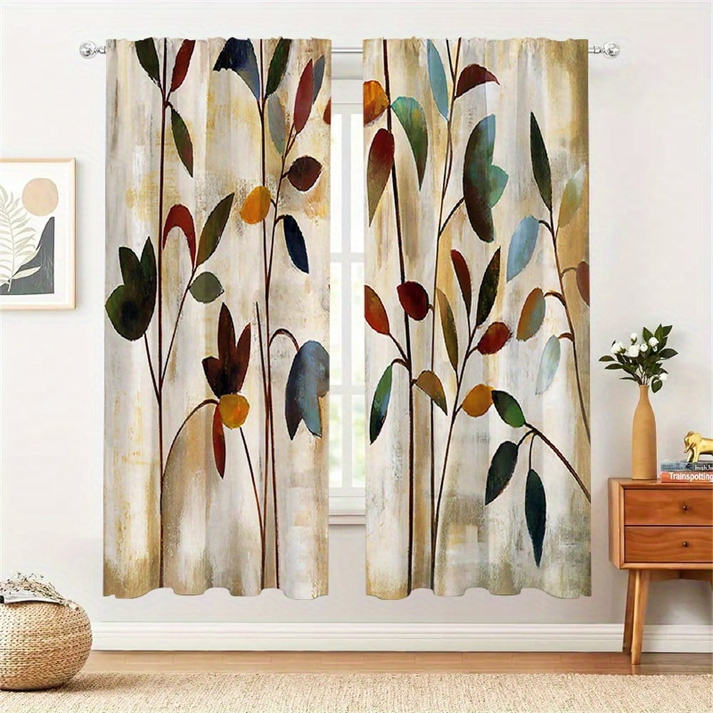 Watermelon Banana Series Fruit Pattern Shade Curtain 2 Pieces Living ...