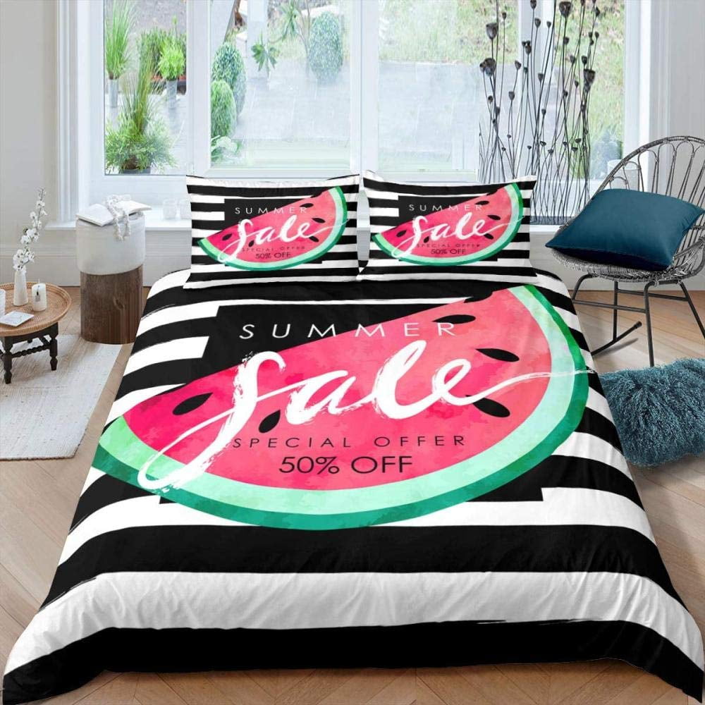 Watermelon Bedding Set King/ Size cartoon Summer Fruit Patterned Duvet ...