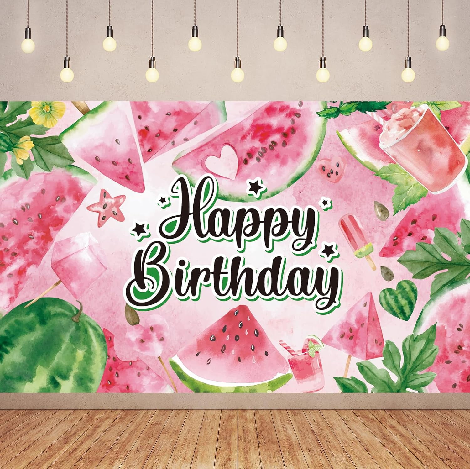 Watermelon Birthday Banner Party Decorations,Summer Happy Birthday ...