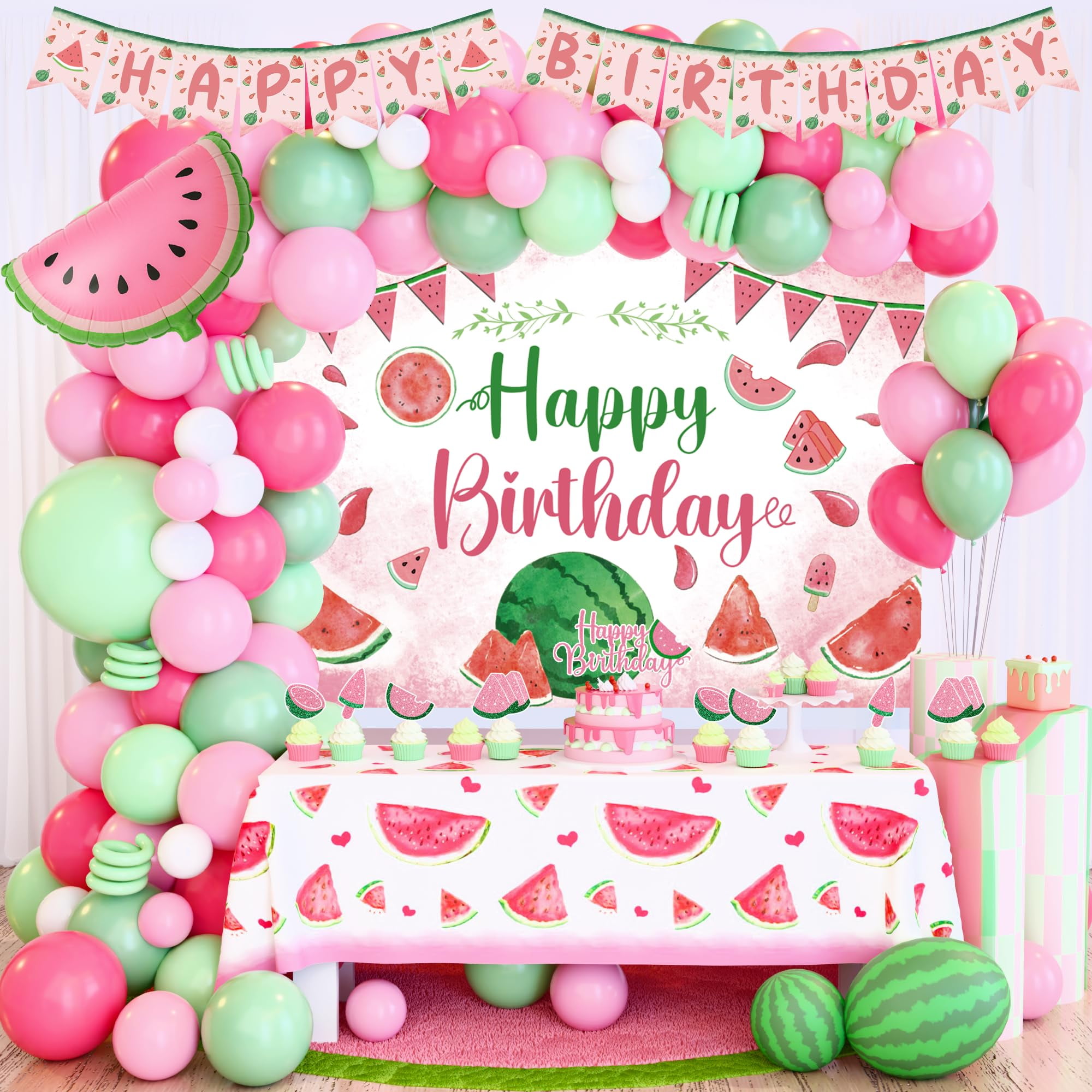 Watermelon Birthday Party Decorations, Summer Watermelon Party Supplies ...
