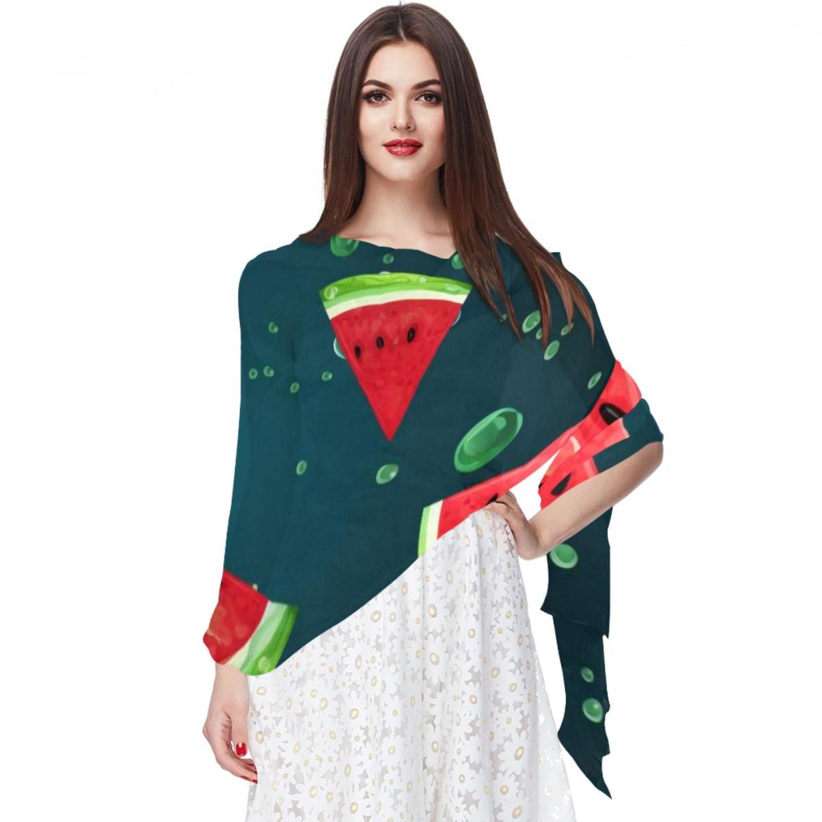 Watermelon Breathable Chiffon Yarn Silk Head Scarf 180*73 - Lightweight ...