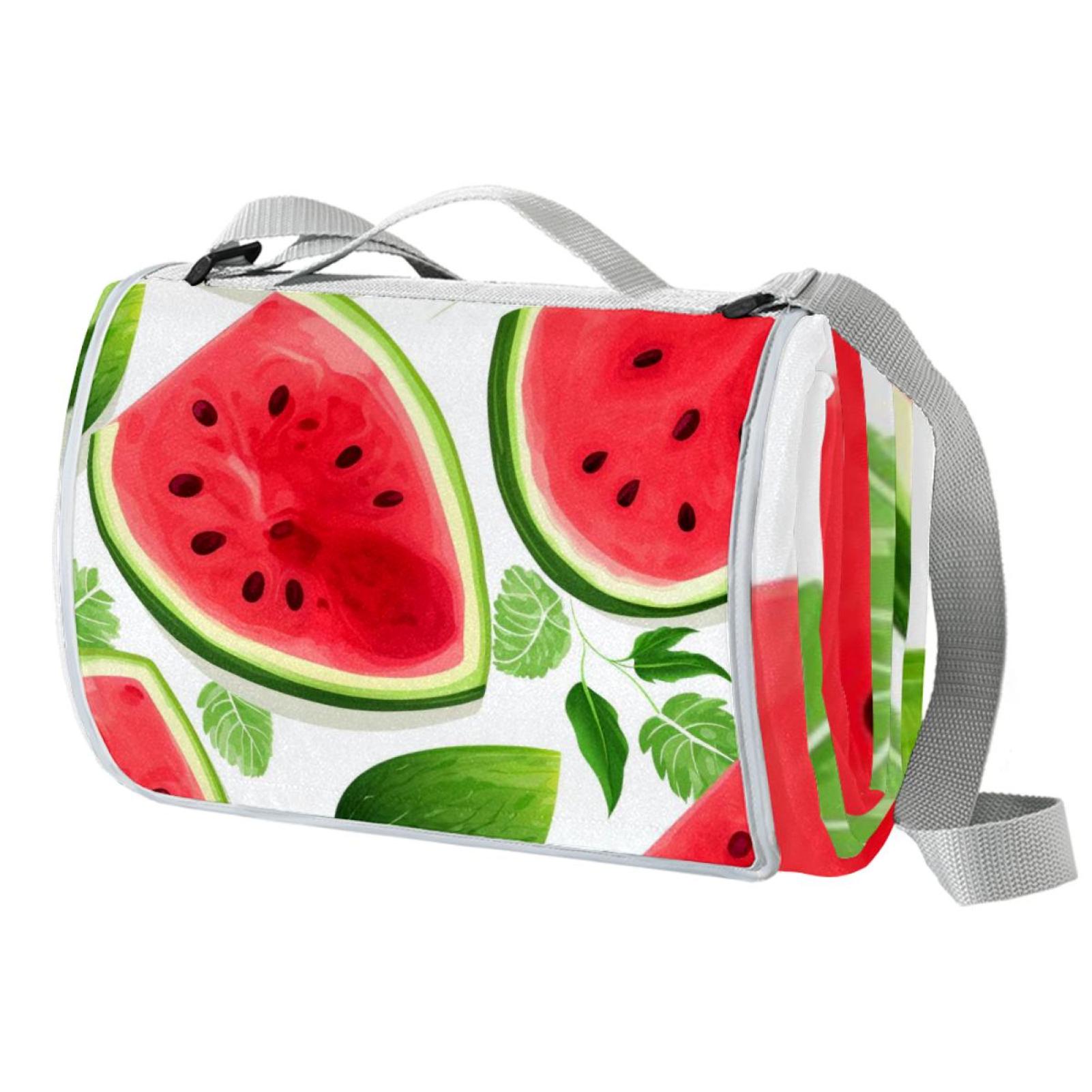 Watermelon Canvas Beach Blanket - Large Picnic Mat for Outdoor, Sand ...
