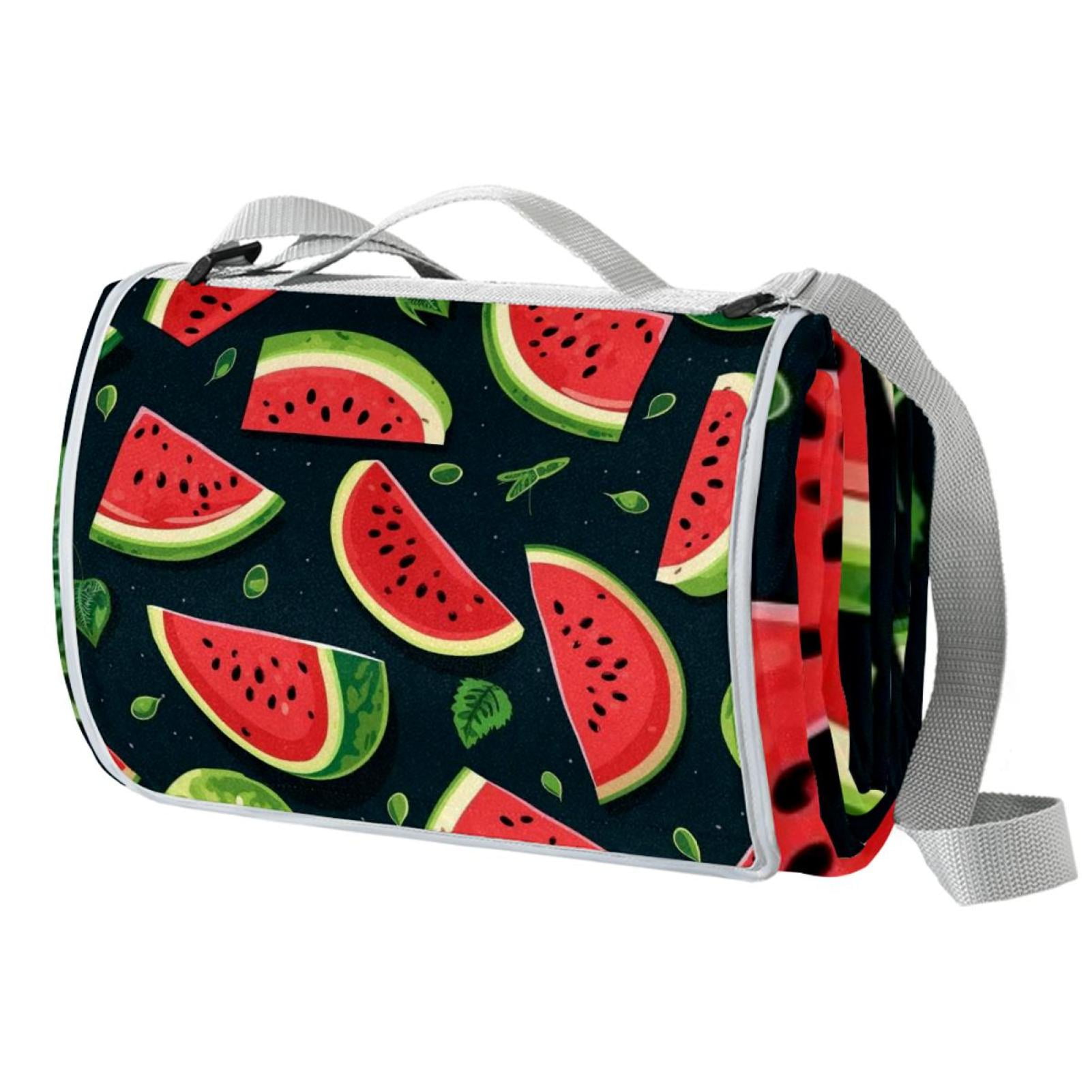 Watermelon Canvas Beach Blanket Picnic Mat, Large Size Foldable Beach ...