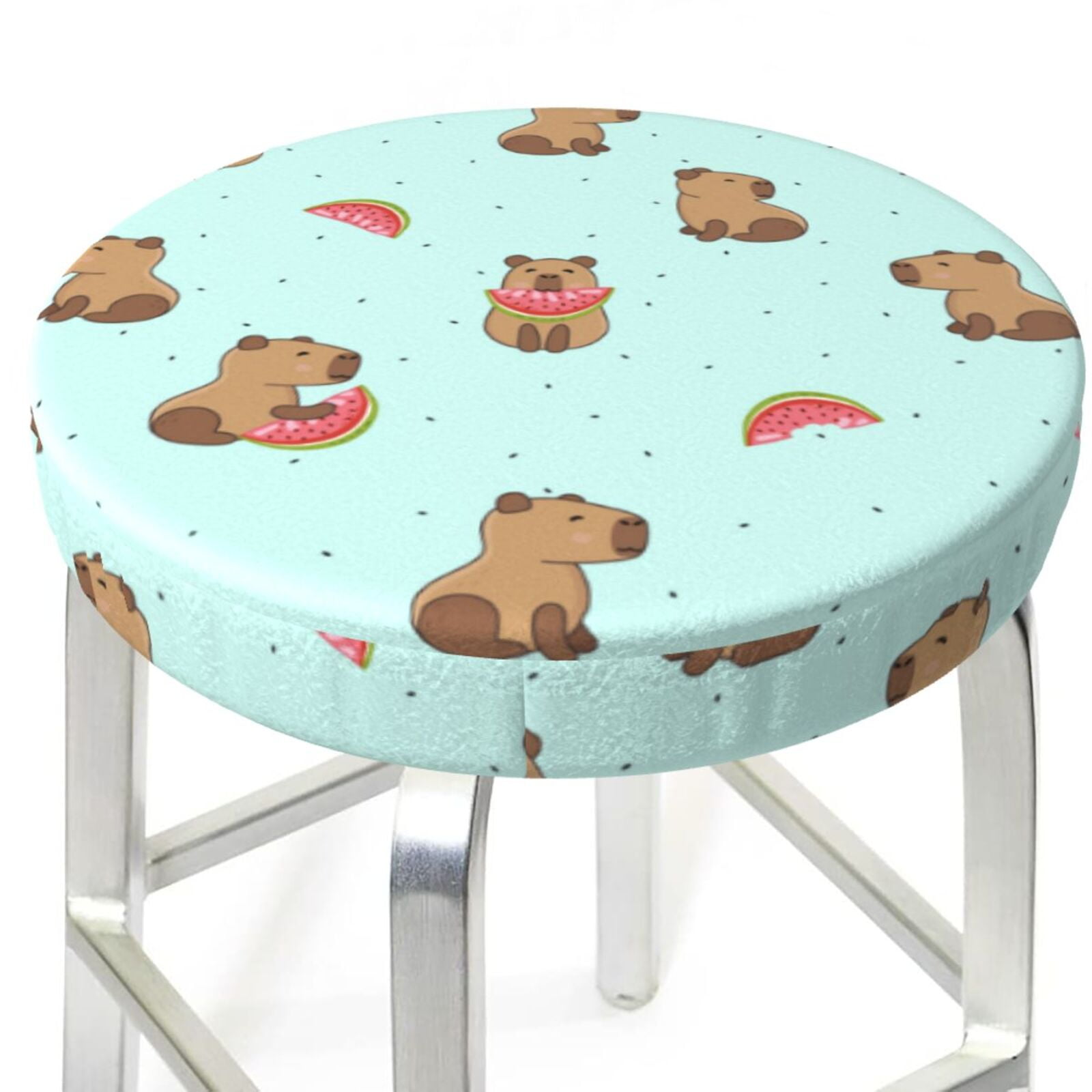 Watermelon Capybara Bar Stool Covers - Stretch Round Seat Covers with ...