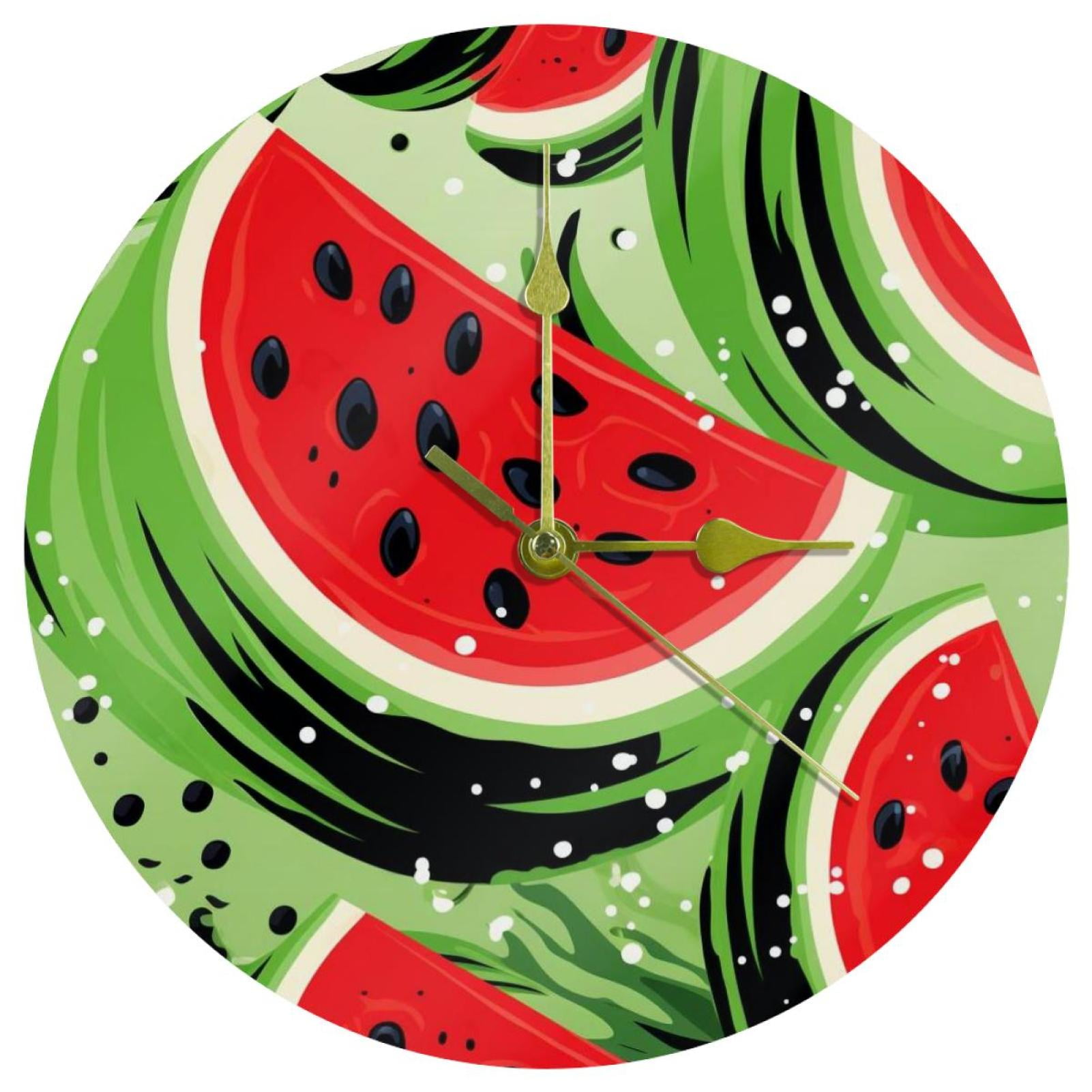Watermelon Circular Acrylic Wall Clock - Contemporary Design with ...