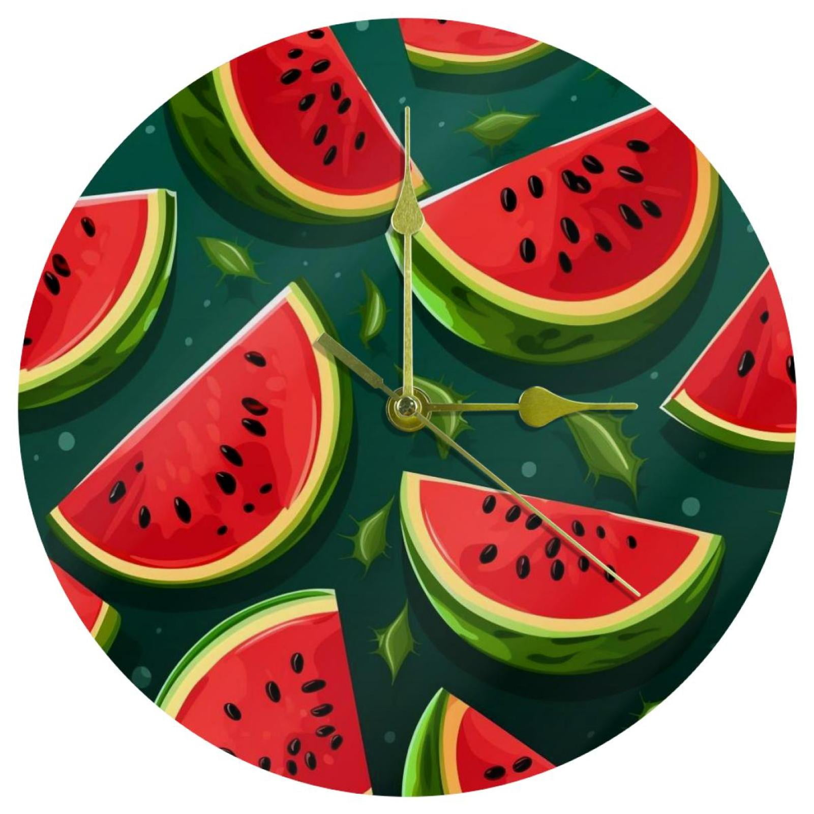 Watermelon Circular Acrylic Wall Clock - Sleek and Stylish Timepiece ...