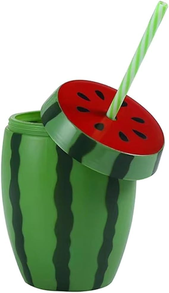 Watermelon Cup, Novelty Watermelon Drinking Cups with Lid and Straw ...