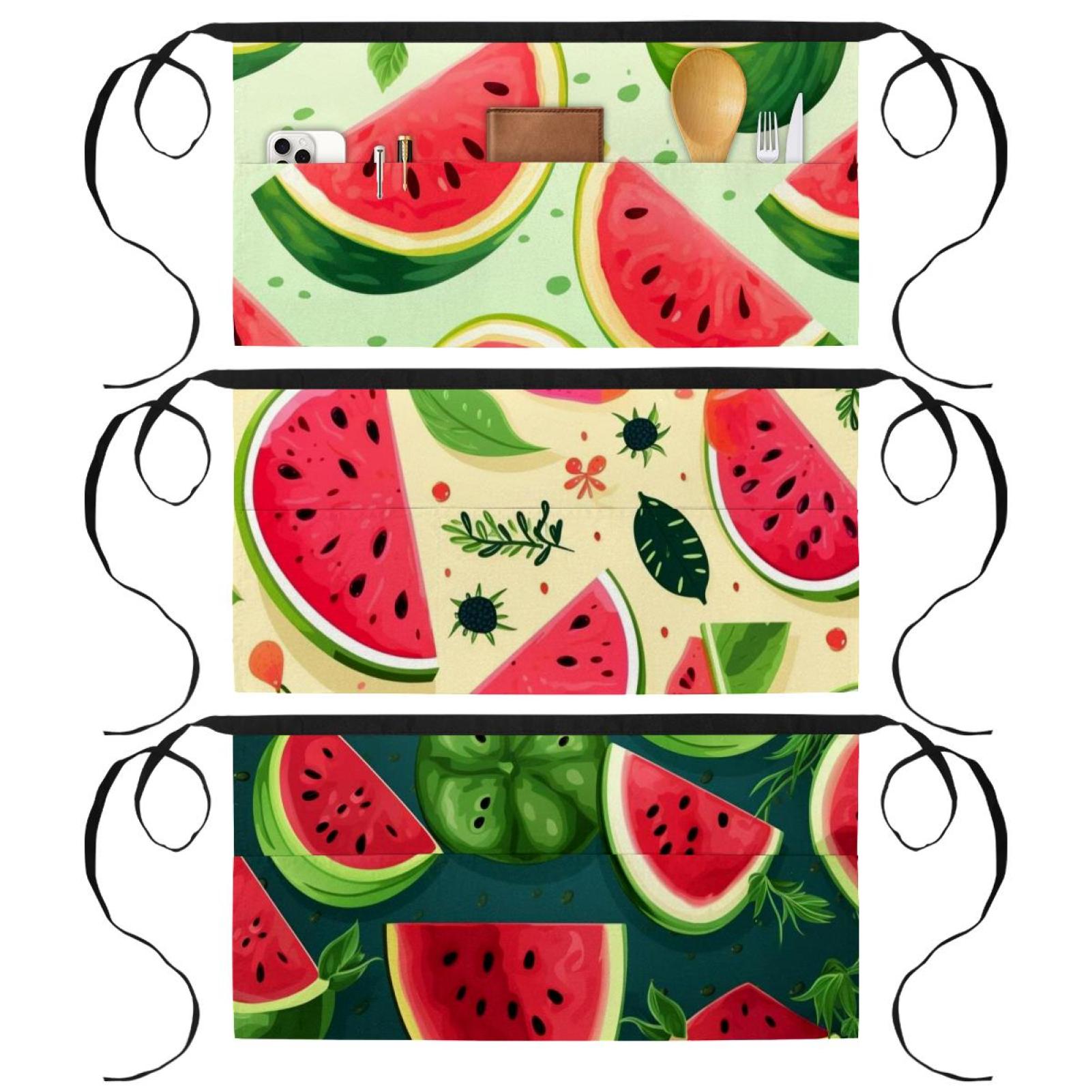 Watermelon Custom Printed Waiter Apron with 3 Pockets for Work ...