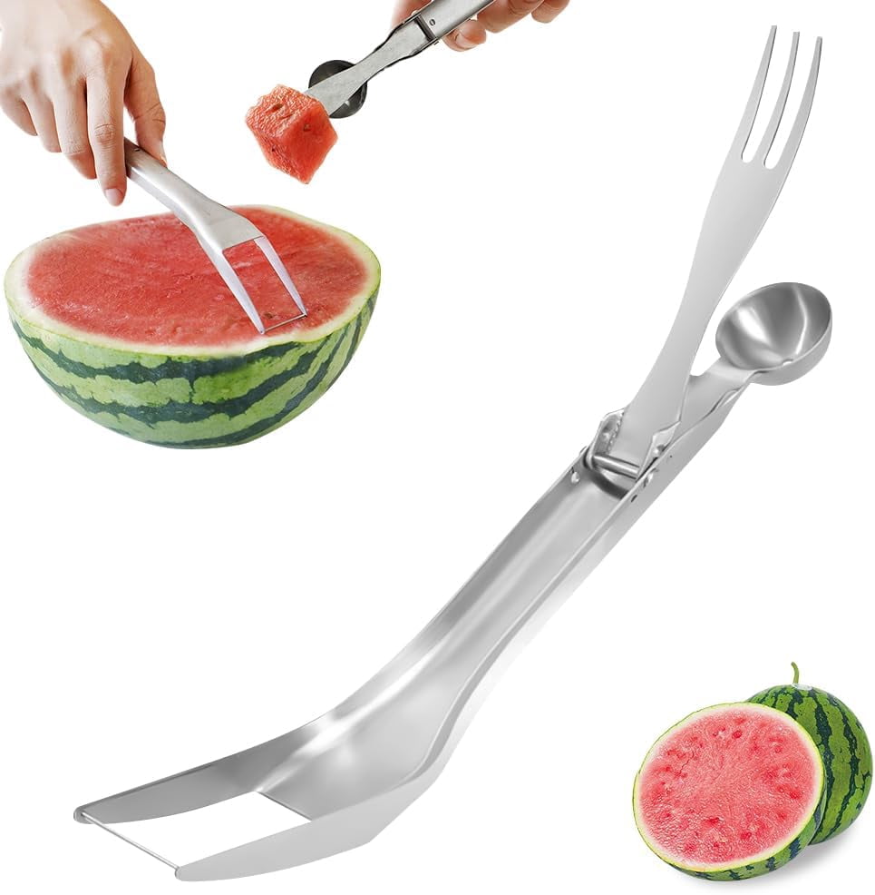 Watermelon Cutter, 3 in1 Dual Head Watermelon Knife, Stainless Steel ...