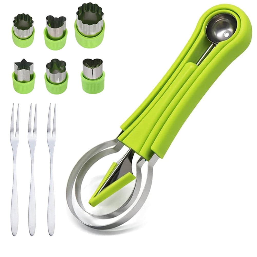 Watermelon Cutter Set, 4-in-1 Fruit Cutter Shapes, Stainless Steel ...