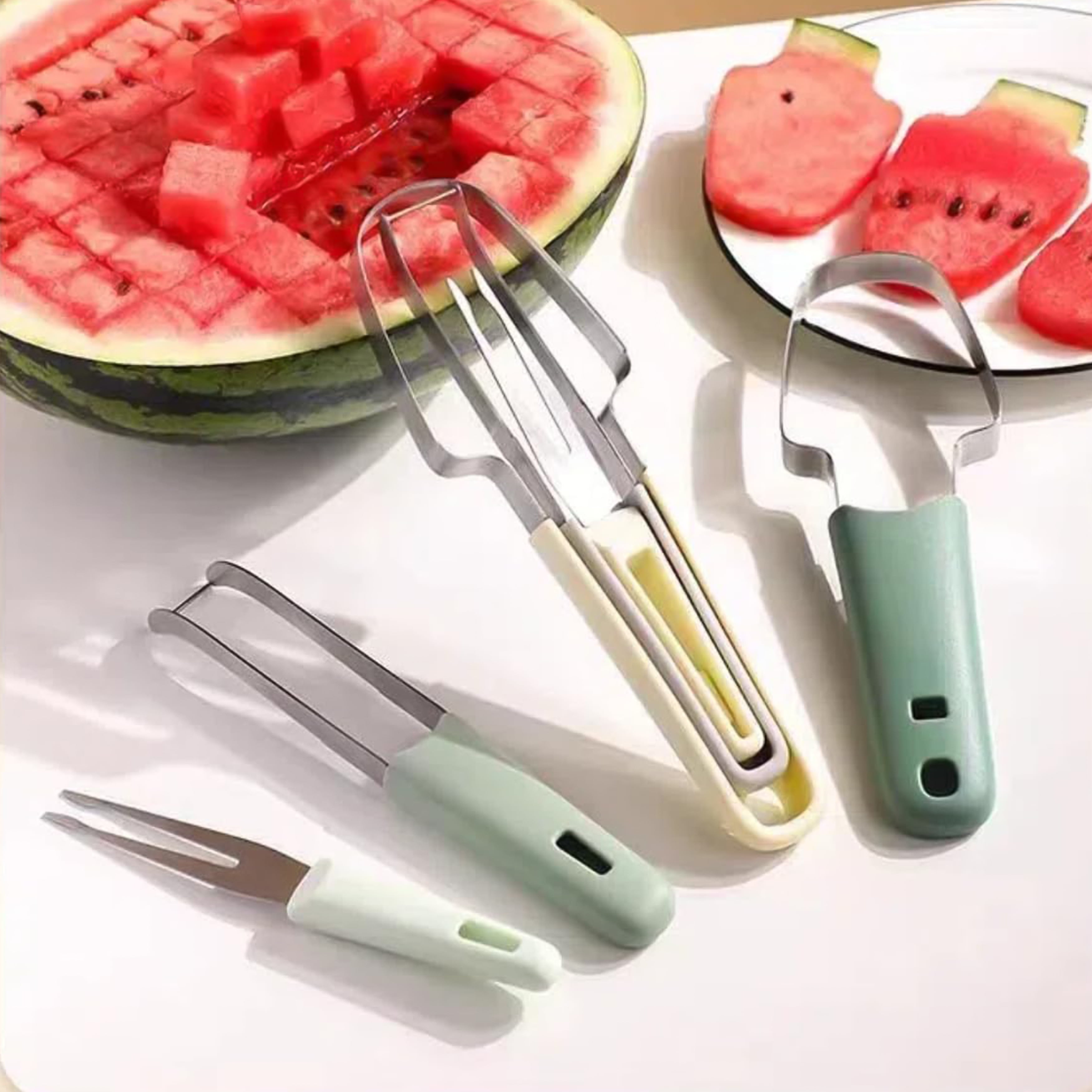 Watermelon Cutter Slicer, 3-in-1 Multifunctional Watermelon Cutter ...