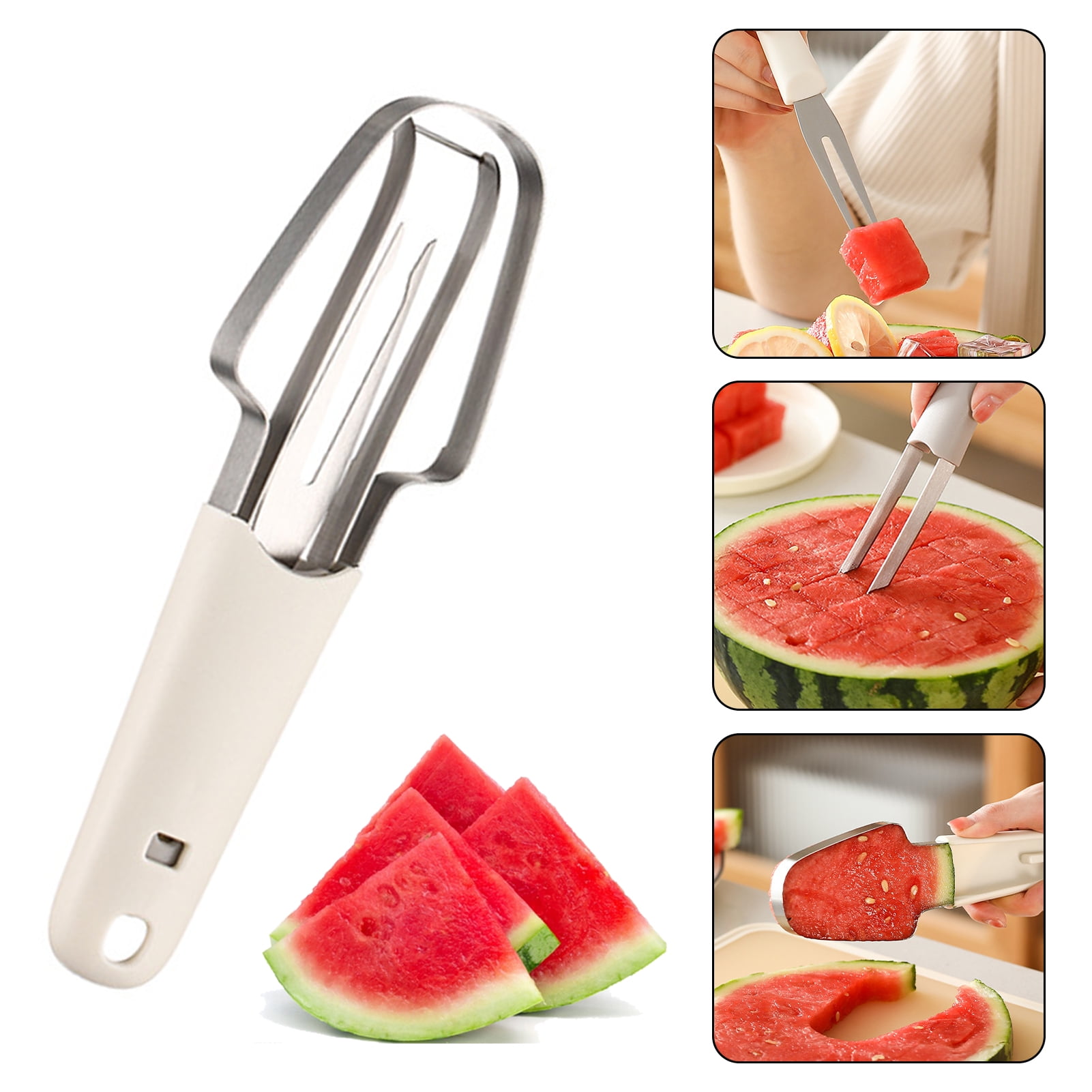 Watermelon Cutter Slicer Fork Set 3-in-1 Stainless Steel Watermelon ...