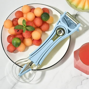 3-in-1 Watermelon Cutter with Melon Baller and Spoon, Stainless Steel ...