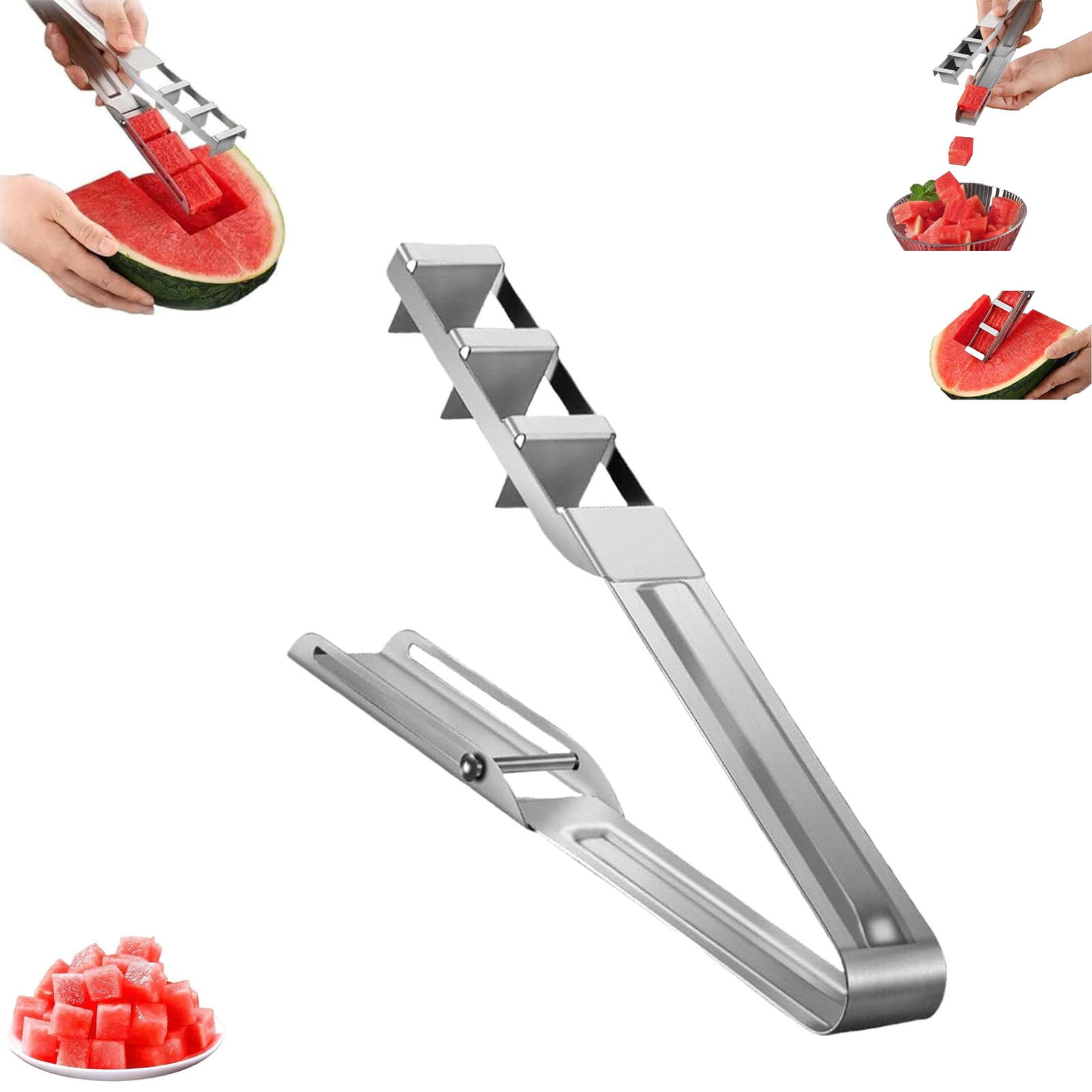 Watermelon Cutter Slicer New 2-in-1 Stainless Steel Watermelon Cube ...