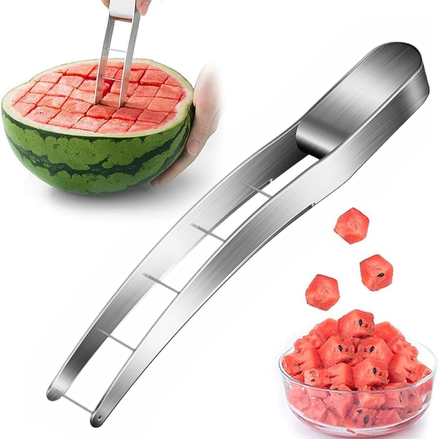 Watermelon Cutter Slicer,Stainless Steel Watermelon Cube Cutter Quickly ...