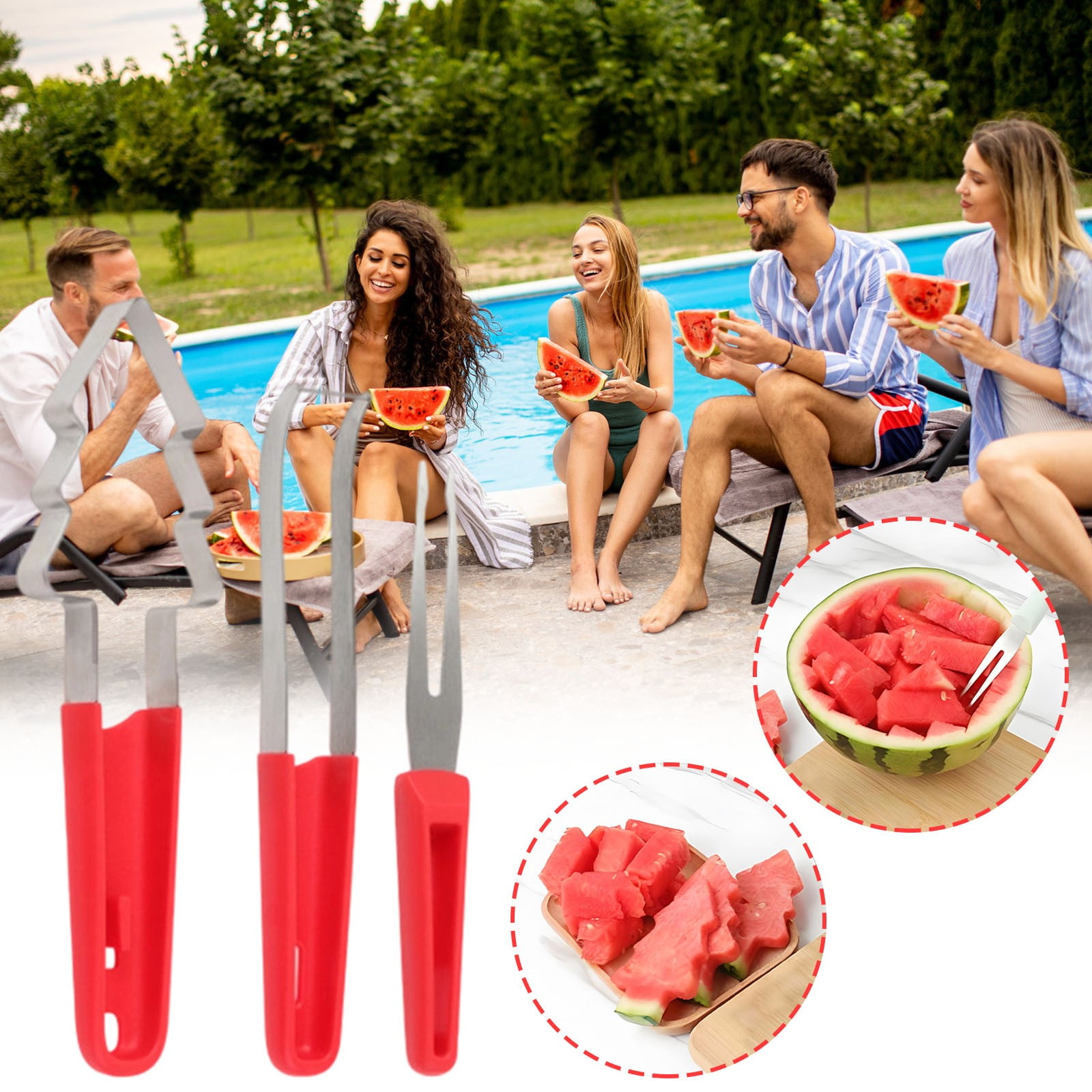 Watermelon Cutter Slicer Tool | Stainless Steel 3-in-1 Watermelon ...