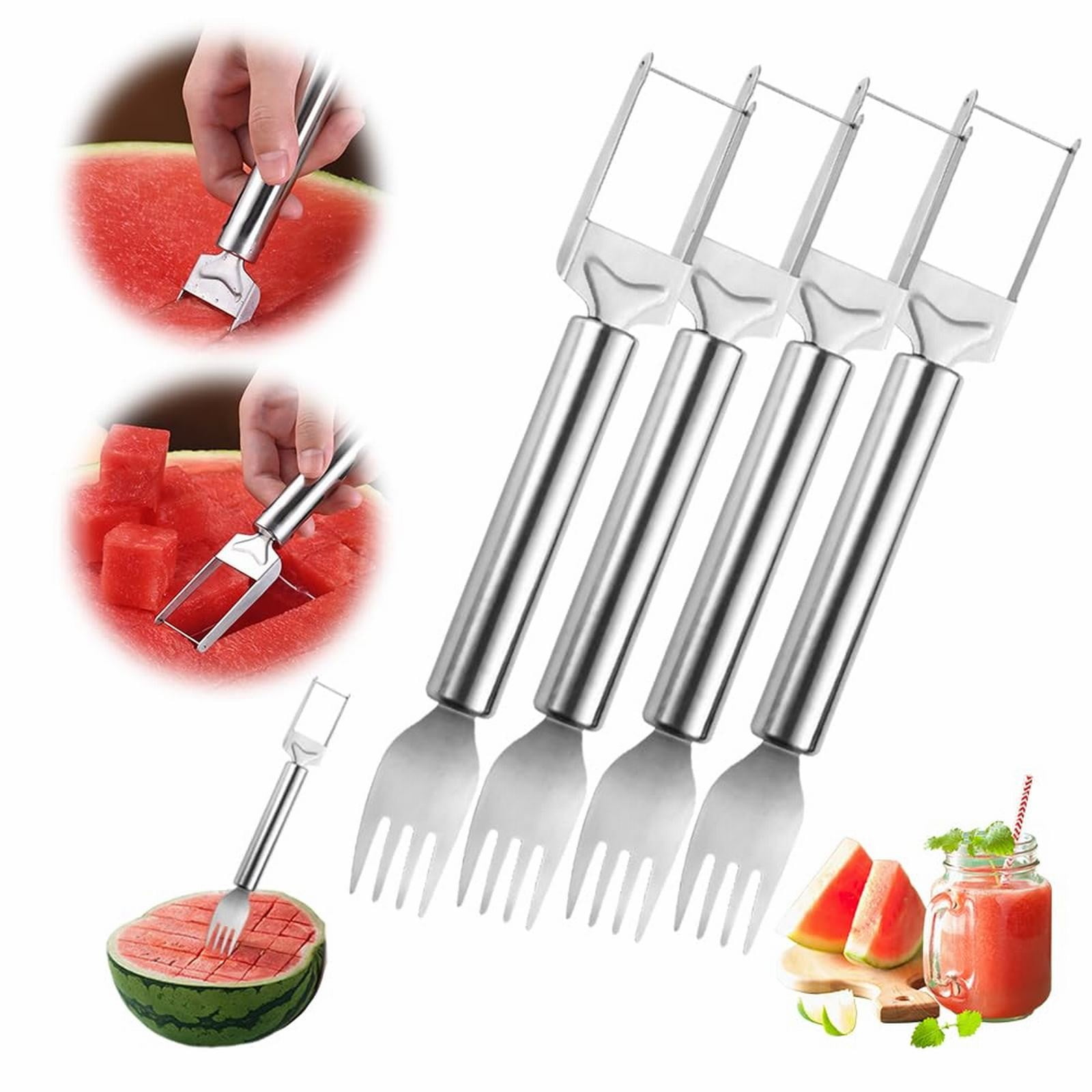 Watermelon Cutter, Two in One Stainless Fruit Cutter, Kitchen Stainless ...