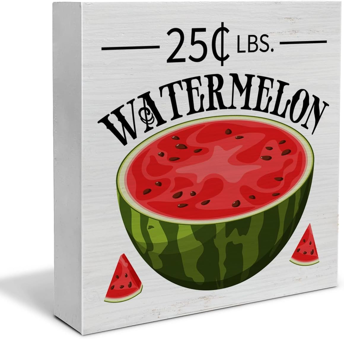 Watermelon Decorative Wooden Box Sign Rustic Watermelons Wood Block ...