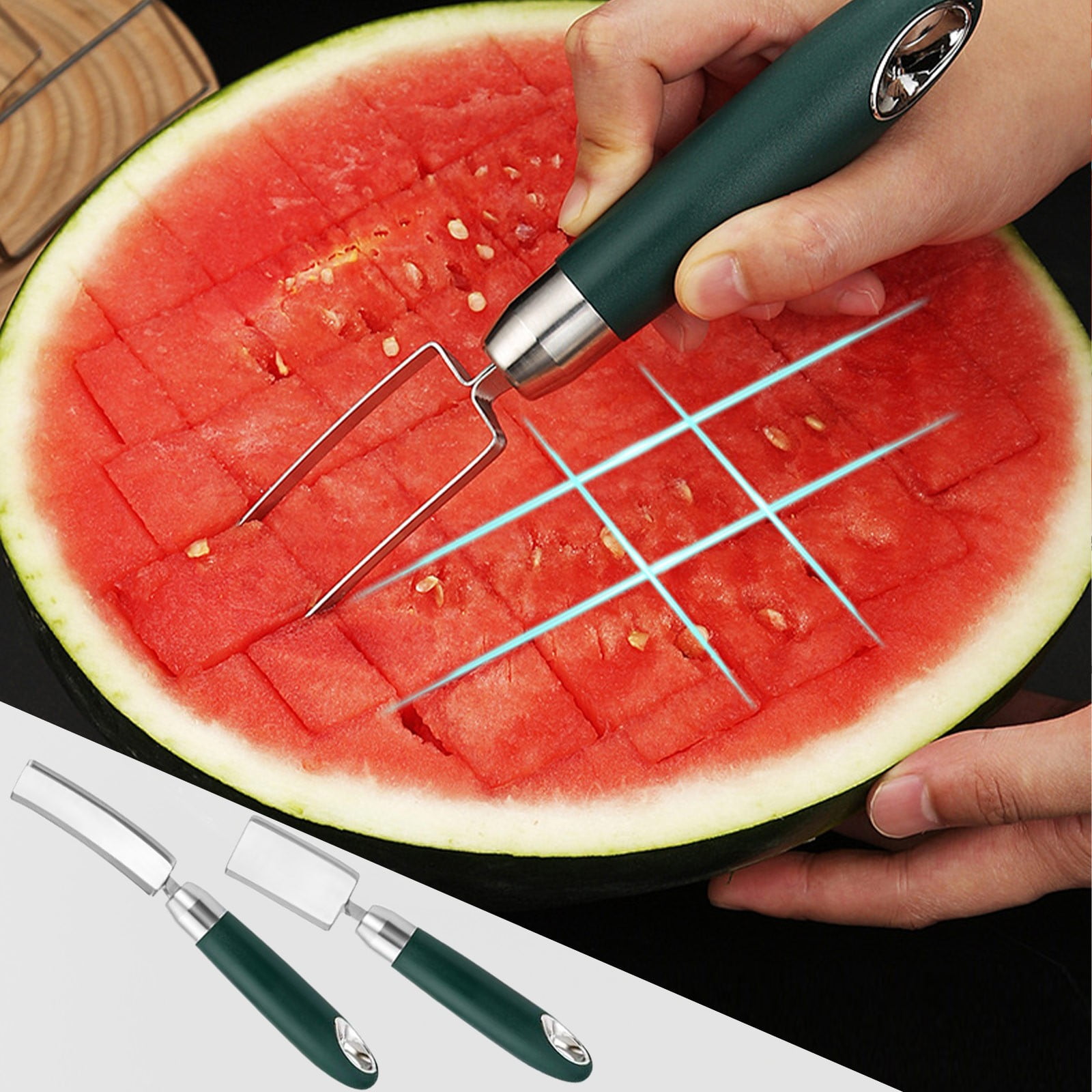 Watermelon Dicing And Blocking Tool, Multi Functional Fruit Fork ...
