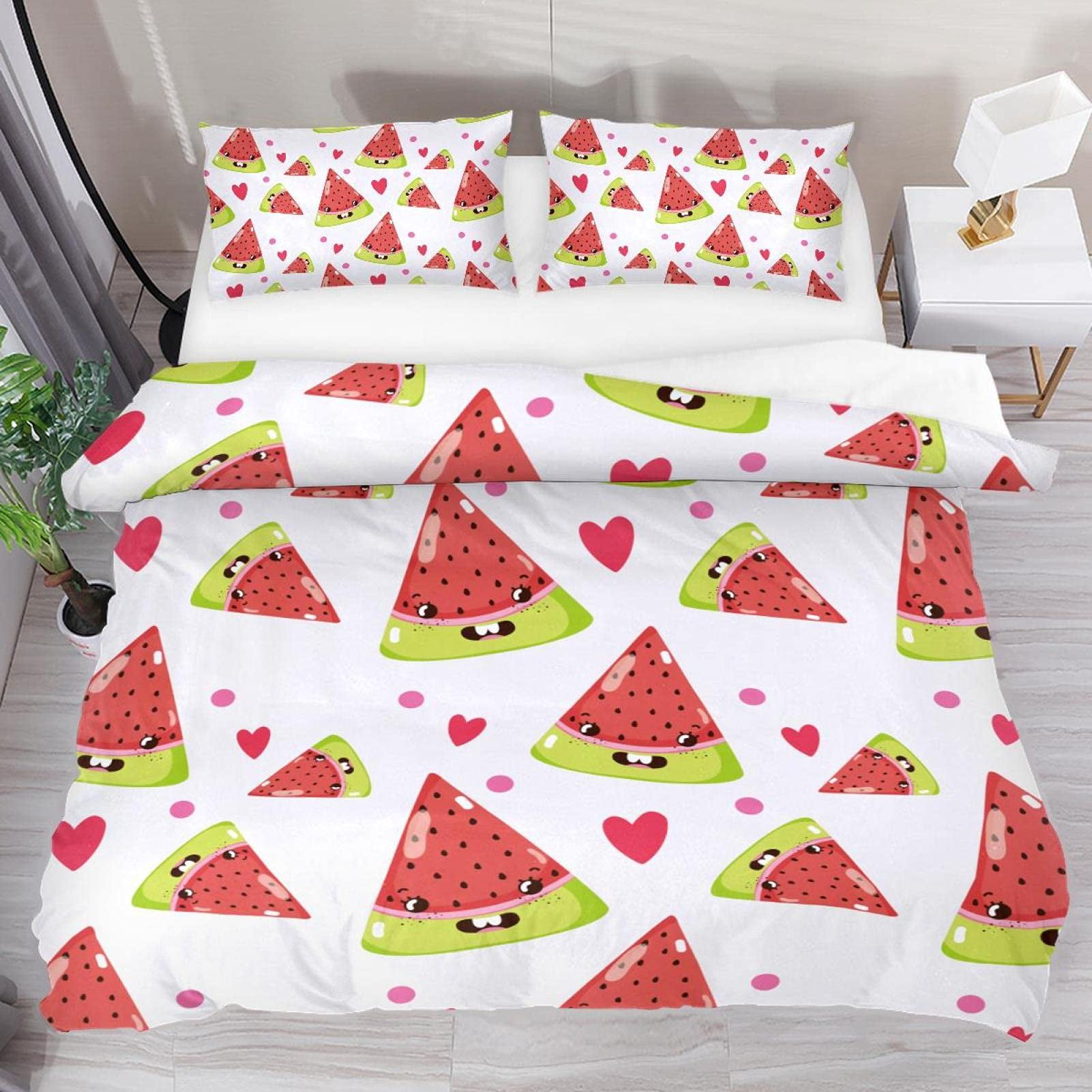 Watermelon Duvet Cover Set Kids Boys Delicious Fruit Print Bedding Set ...