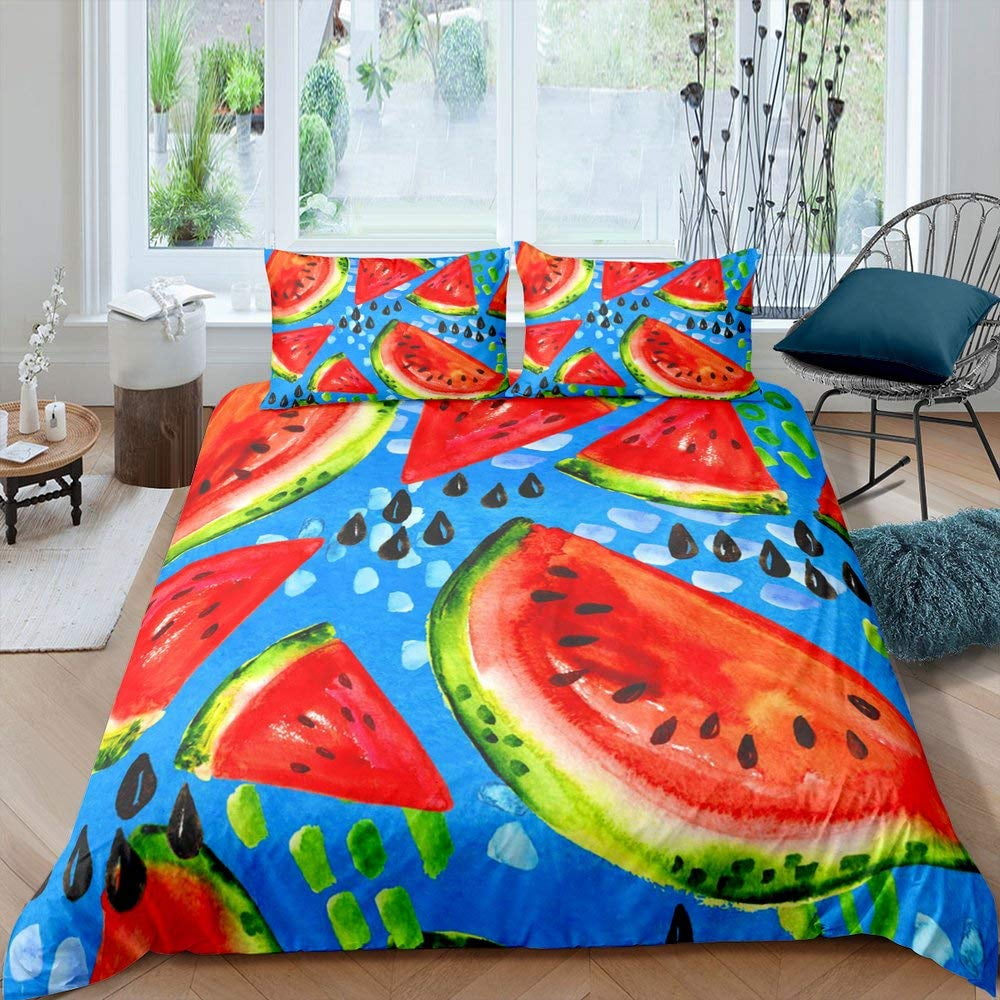 Watermelon Duvet Cover Set Kids Boys Delicious Fruit Print Bedding Set ...