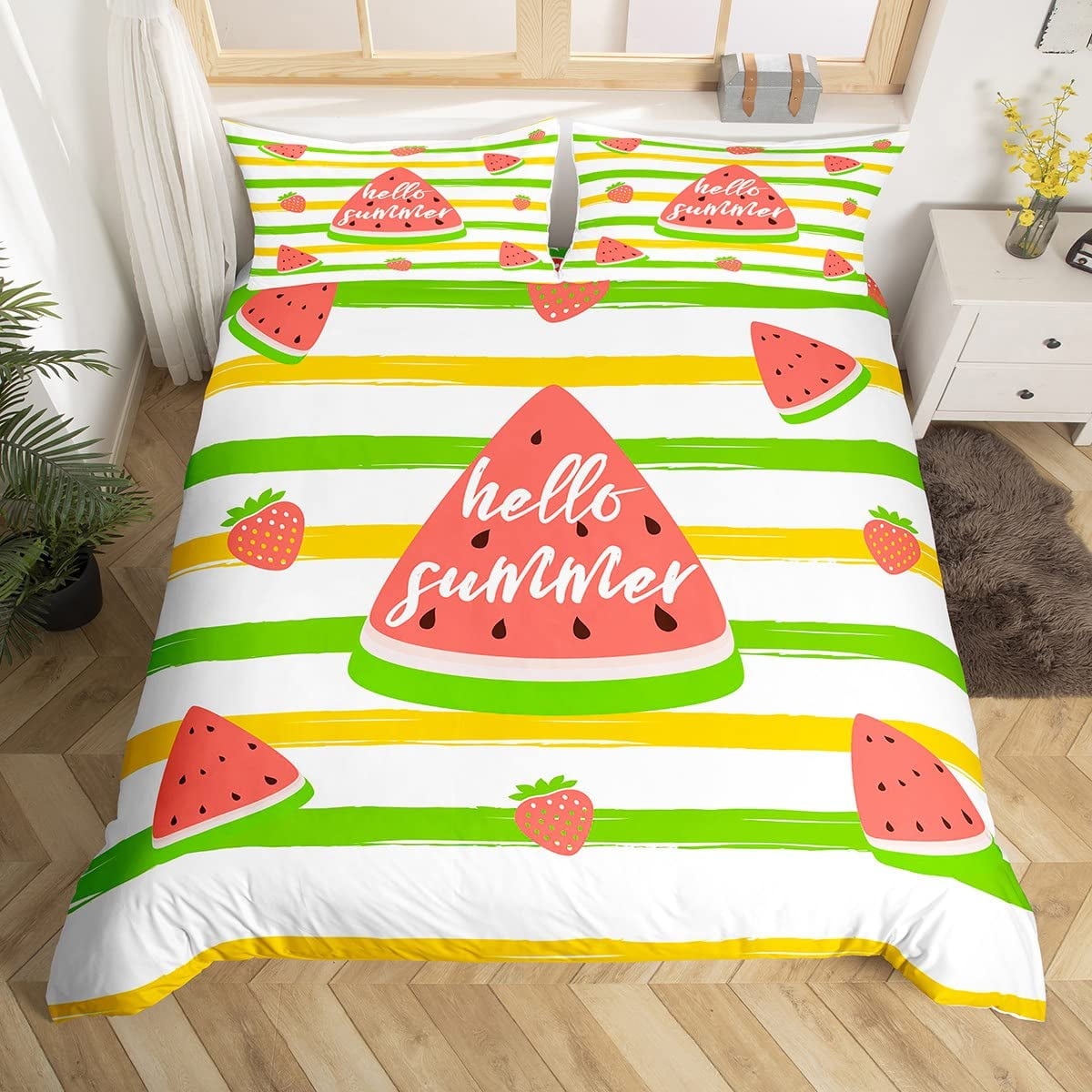 Watermelon Duvet Cover Set Kids Boys Delicious Fruit Print Bedding Set ...