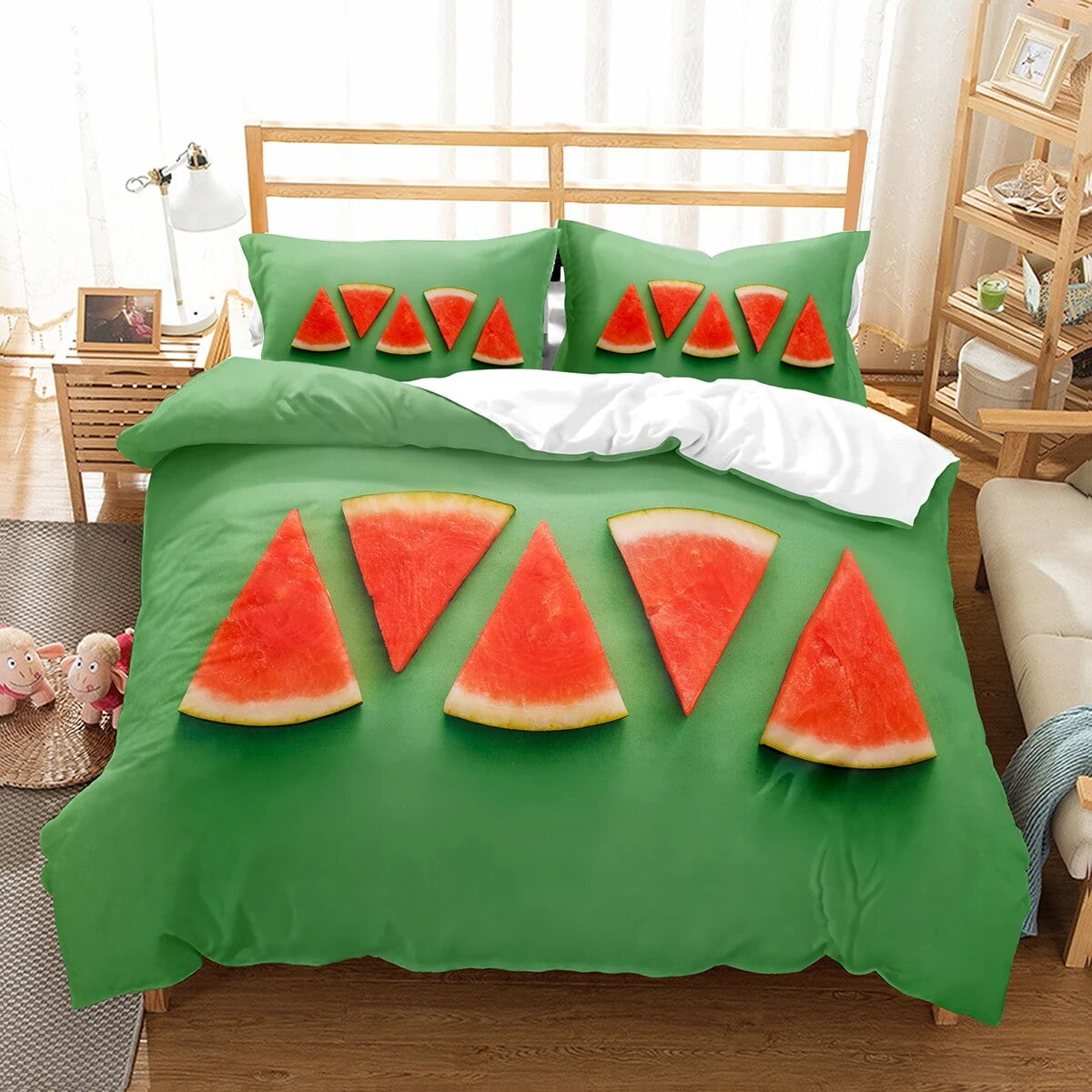 Watermelon Duvet Cover Set Summer Theme Fresh Fruits Pattern Quilt ...