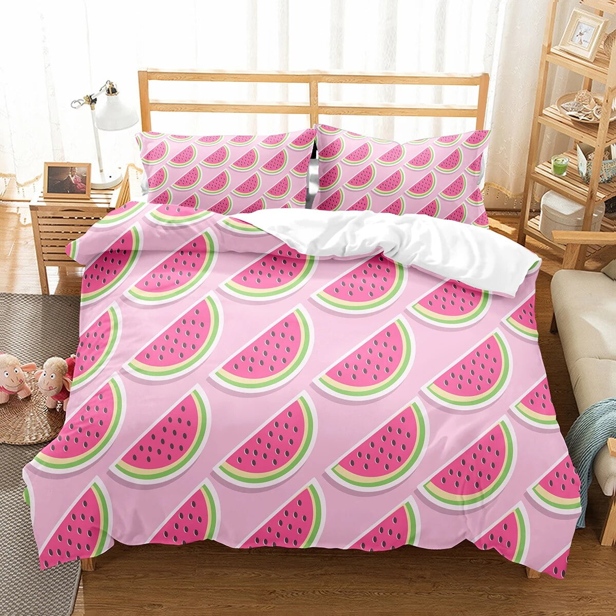 Watermelon Duvet Cover Set Summer Theme Fresh Fruits Pattern Quilt ...