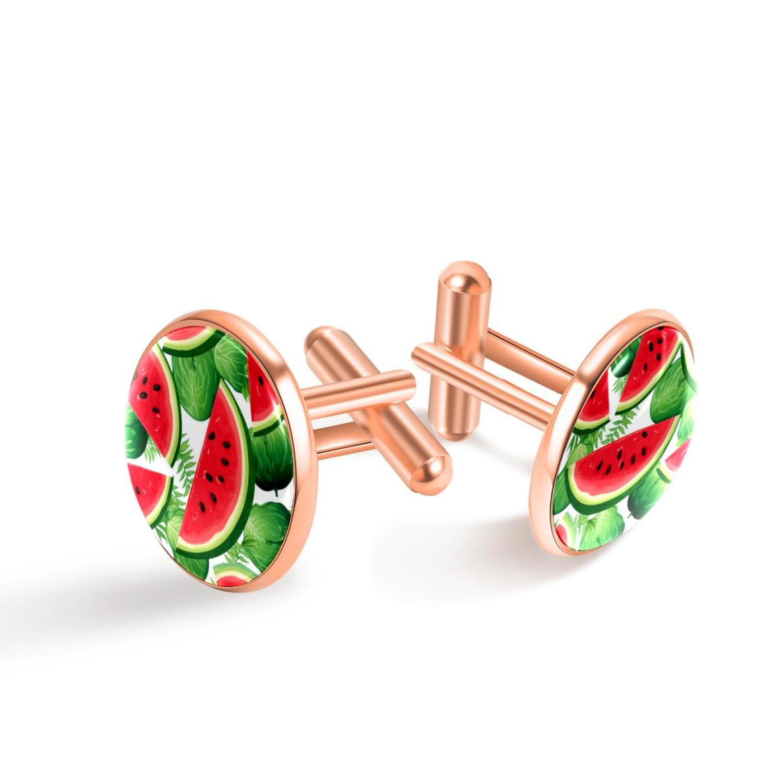 Watermelon Elegant Men's Stainless Steel Cufflink Set for Formal Attire ...