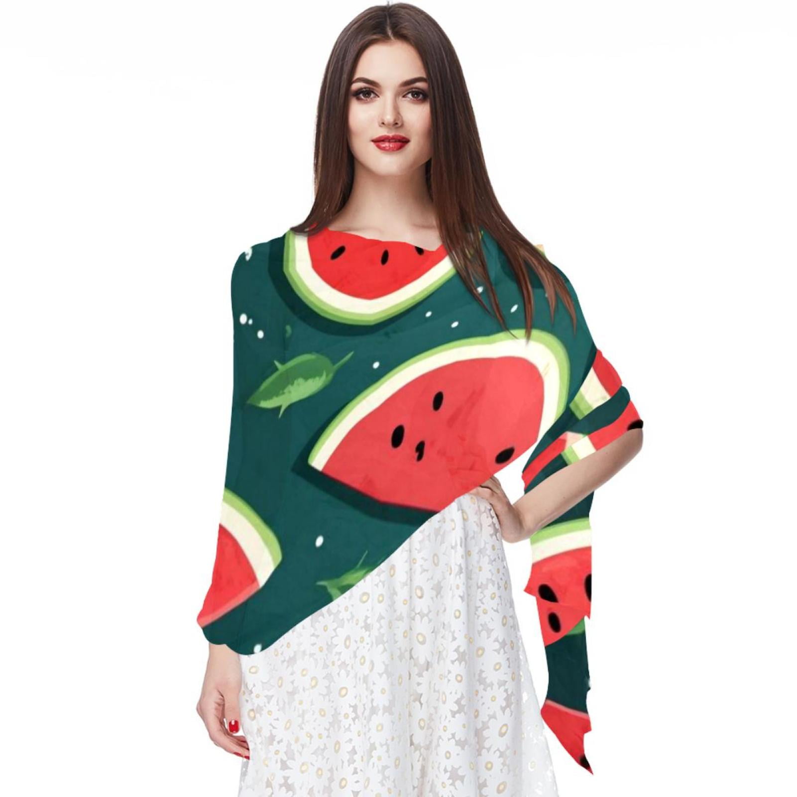Watermelon Elegant Translucent Chiffon Silk Scarf 180*73 - Light ...