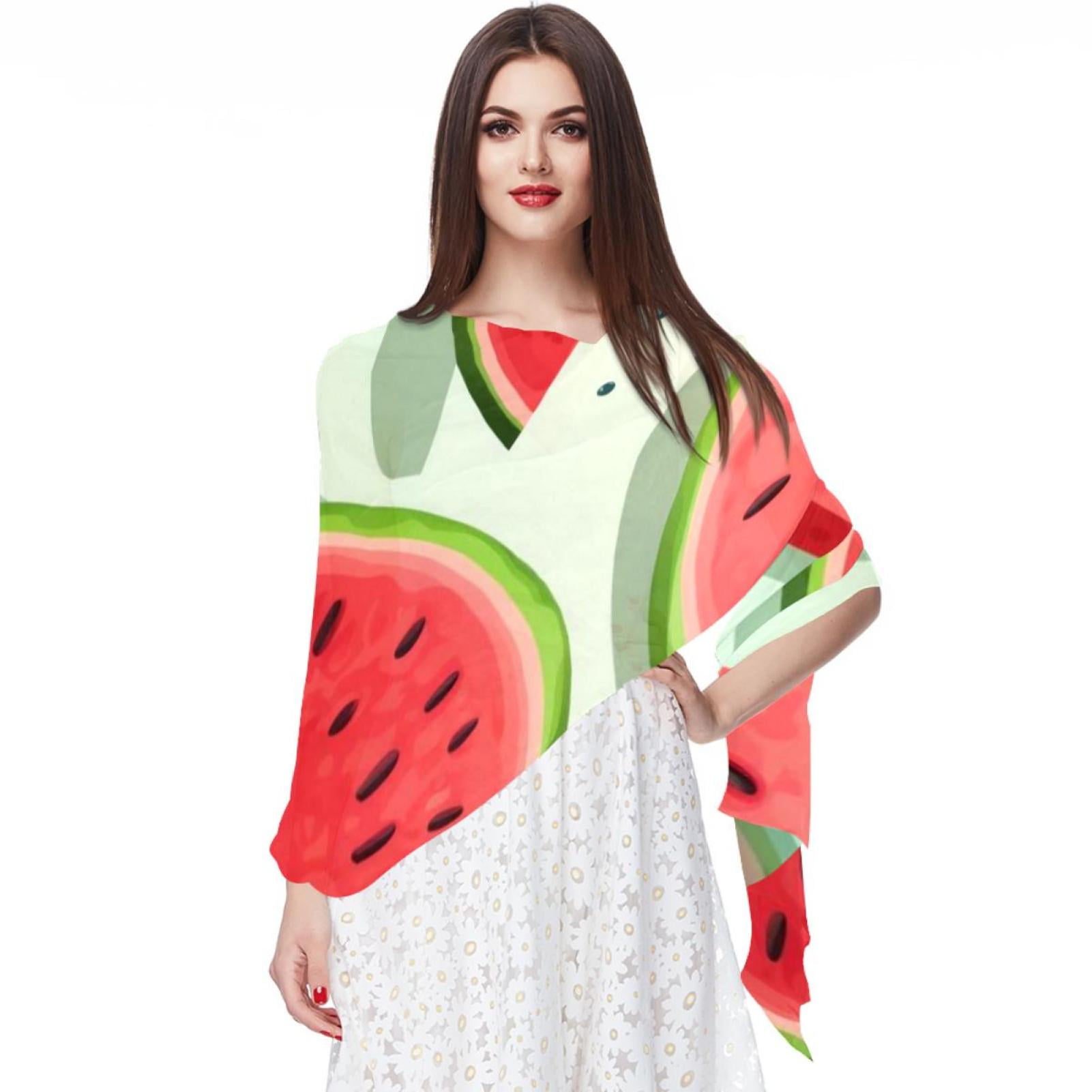 Watermelon Elegant Translucent Chiffon Silk Scarf 180*73 - Light ...