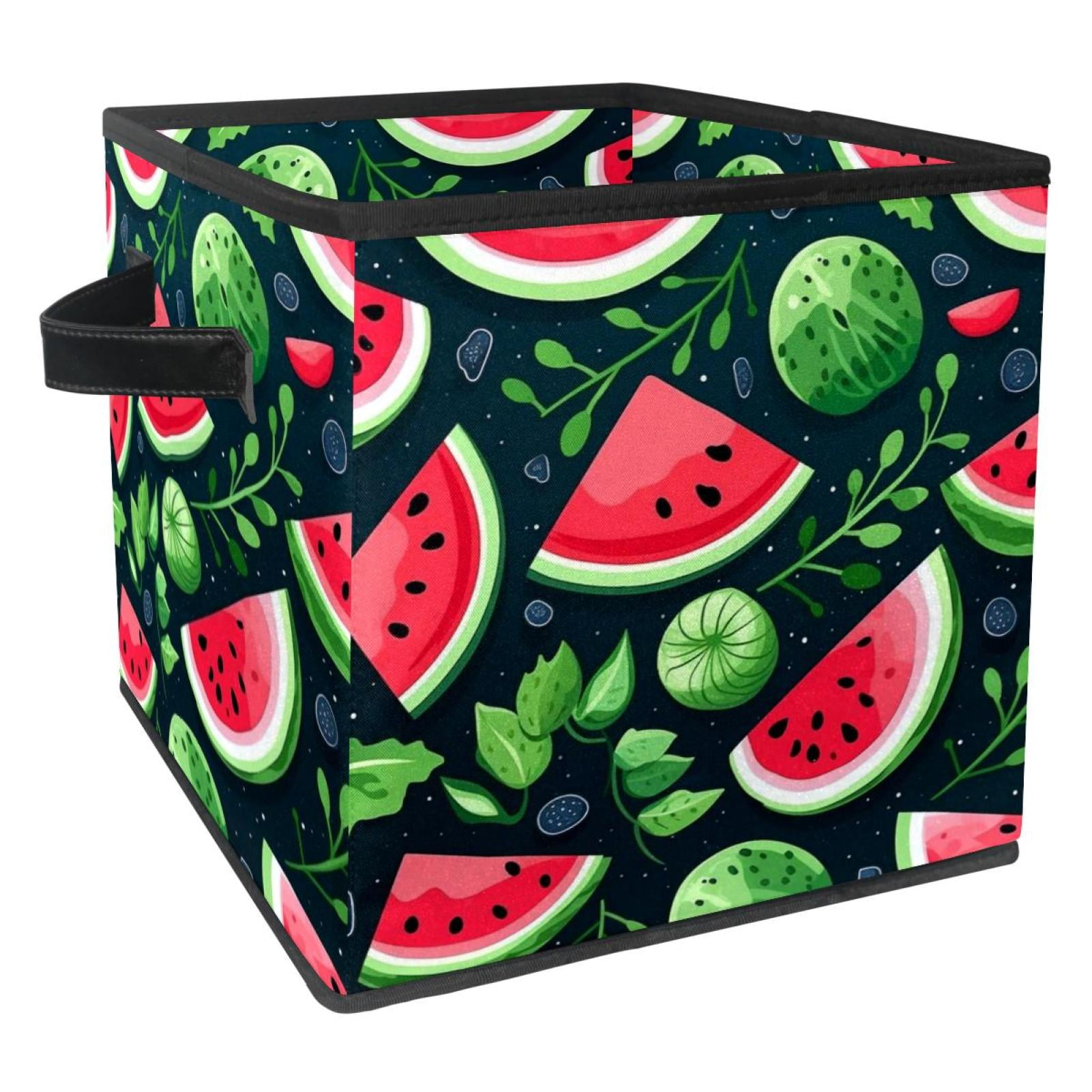 Watermelon Foldable Clothes Storage Bins with Handle, 10.8"x10.5"x10.6 ...