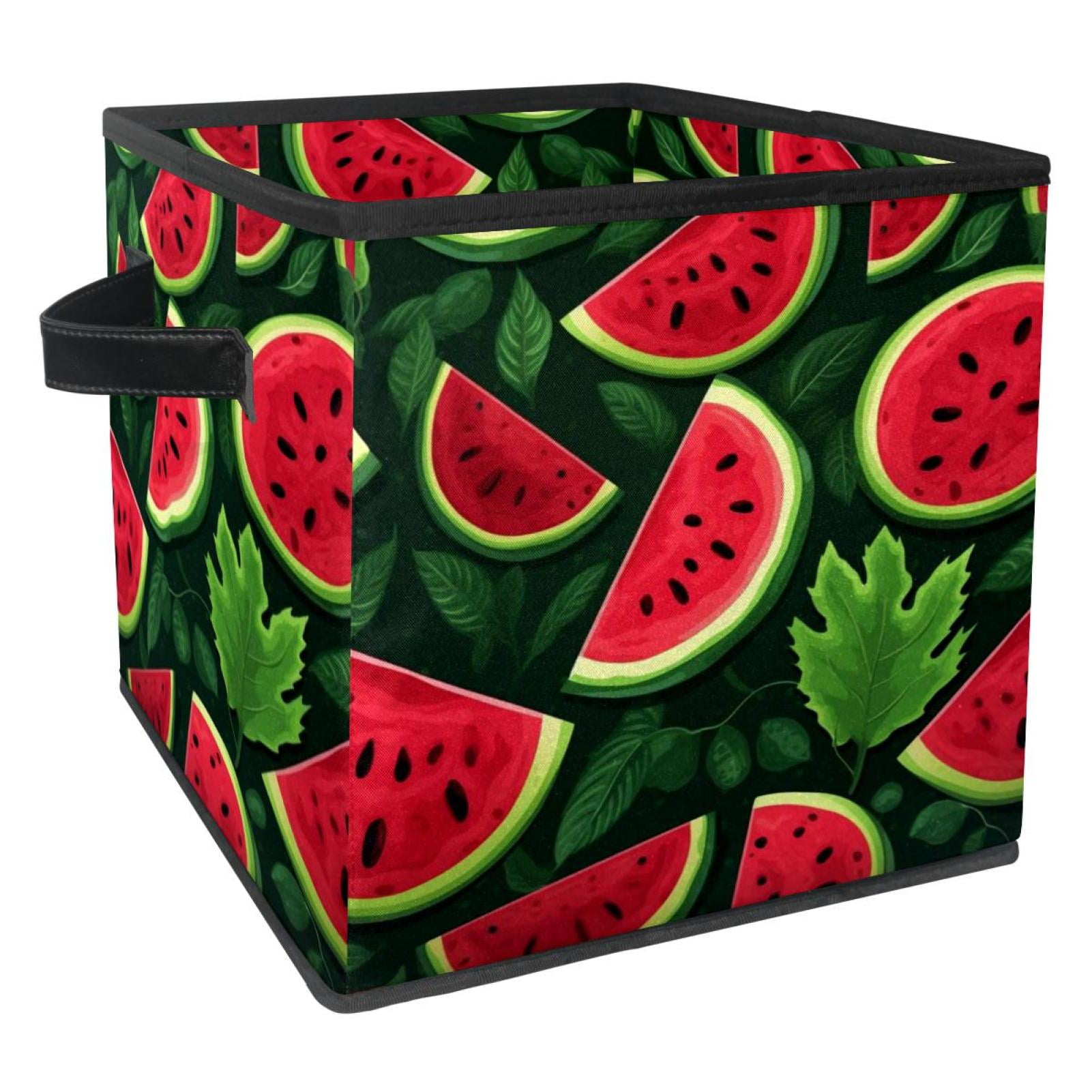 Watermelon Foldable Storage Basket with Handle, 10.8"x10.5"x10.6 ...