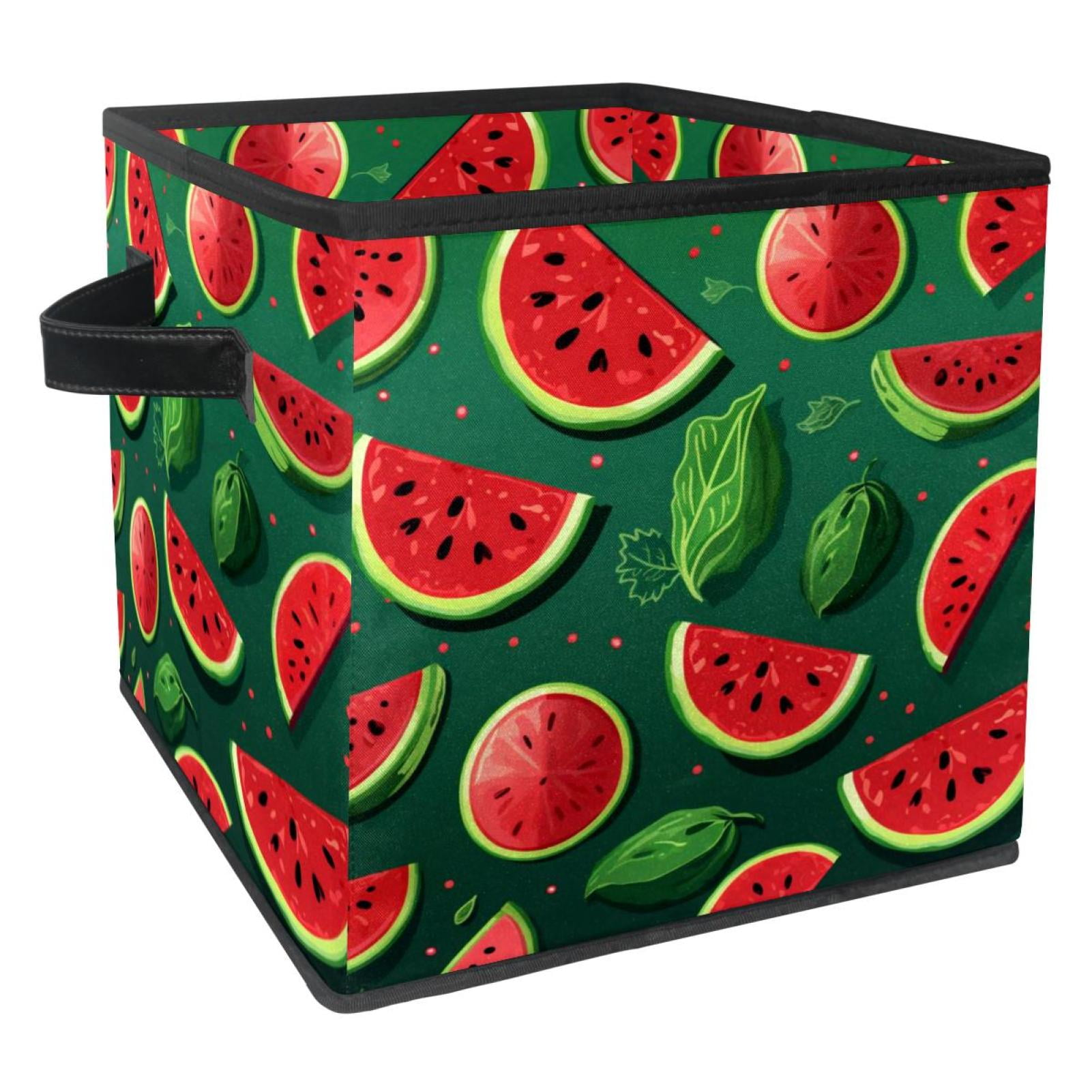 Watermelon Foldable Storage Containers Bins with Handle, 10.8"x10.5"x10 ...