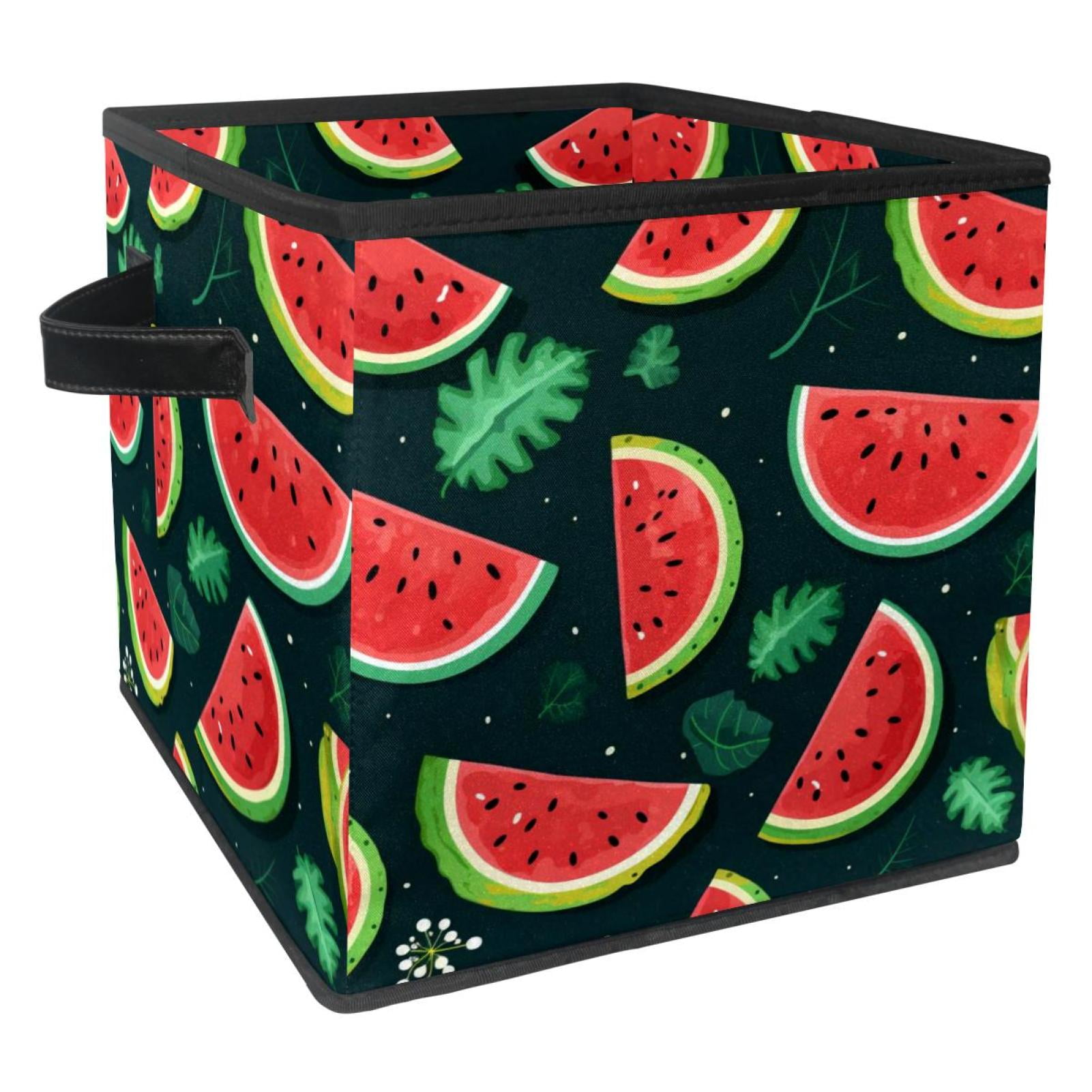 Watermelon Foldable Toy Box Cube Organizer with Handle, 10.8"x10.5"x10 ...