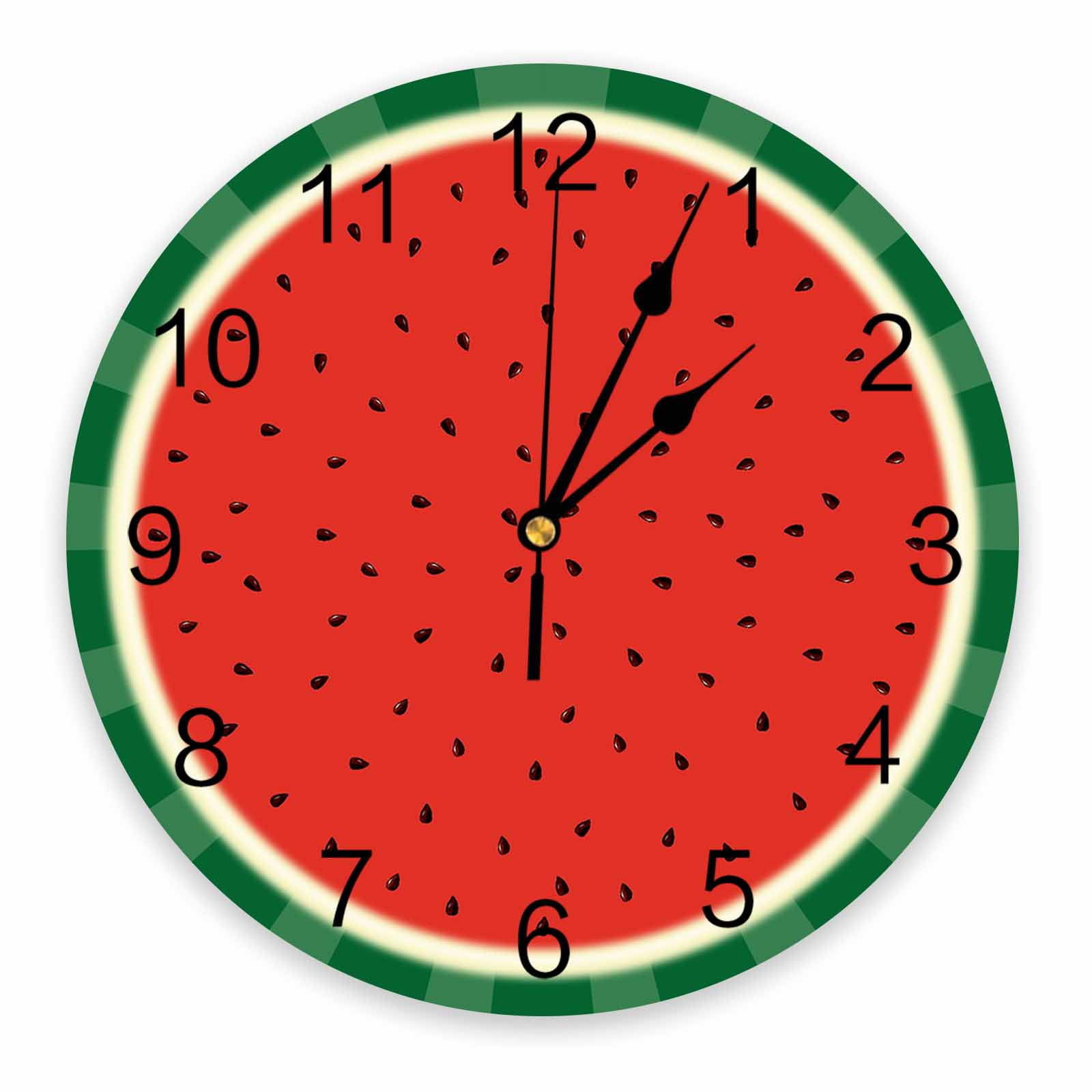 Watermelon Fruit Cartoon Clocks Silent Home Cafe Office Wall Decor ...