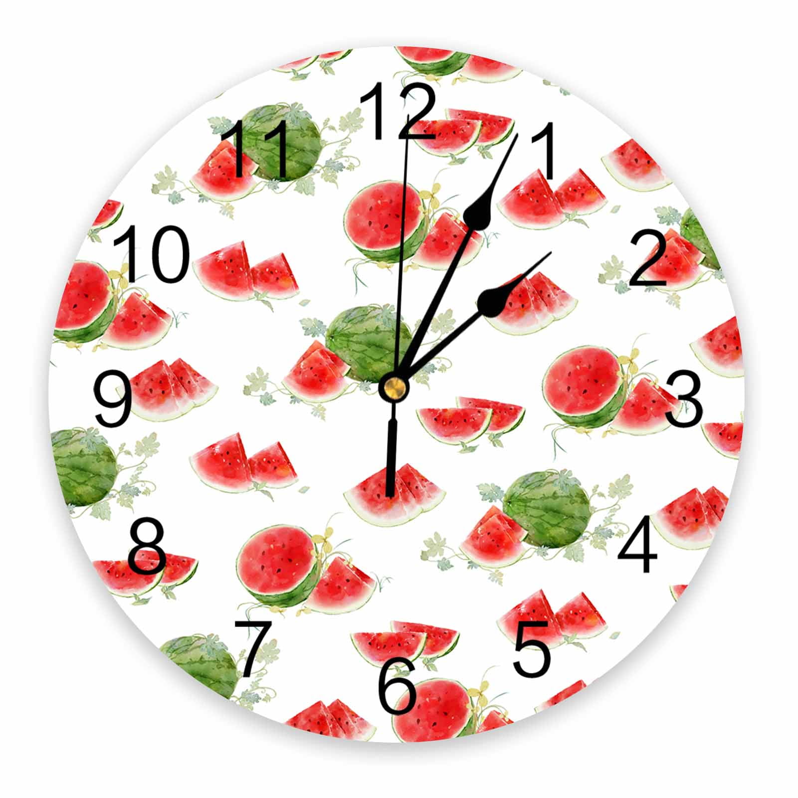 Watermelon Fruit Cartoon Clocks Silent Home Cafe Office Wall Decor ...