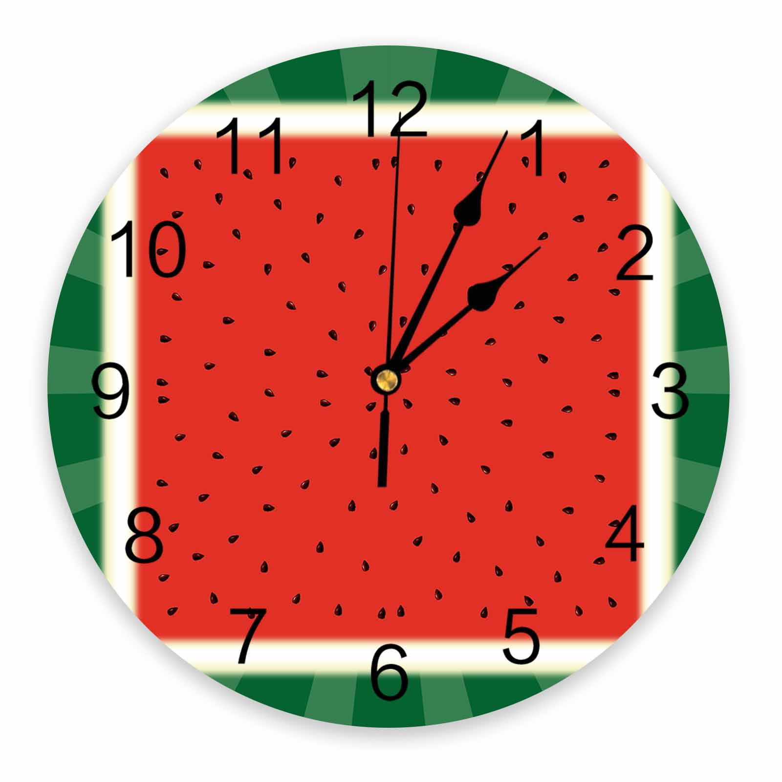 Watermelon Fruit Cartoon Clocks Silent Home Cafe Office Wall Decor ...