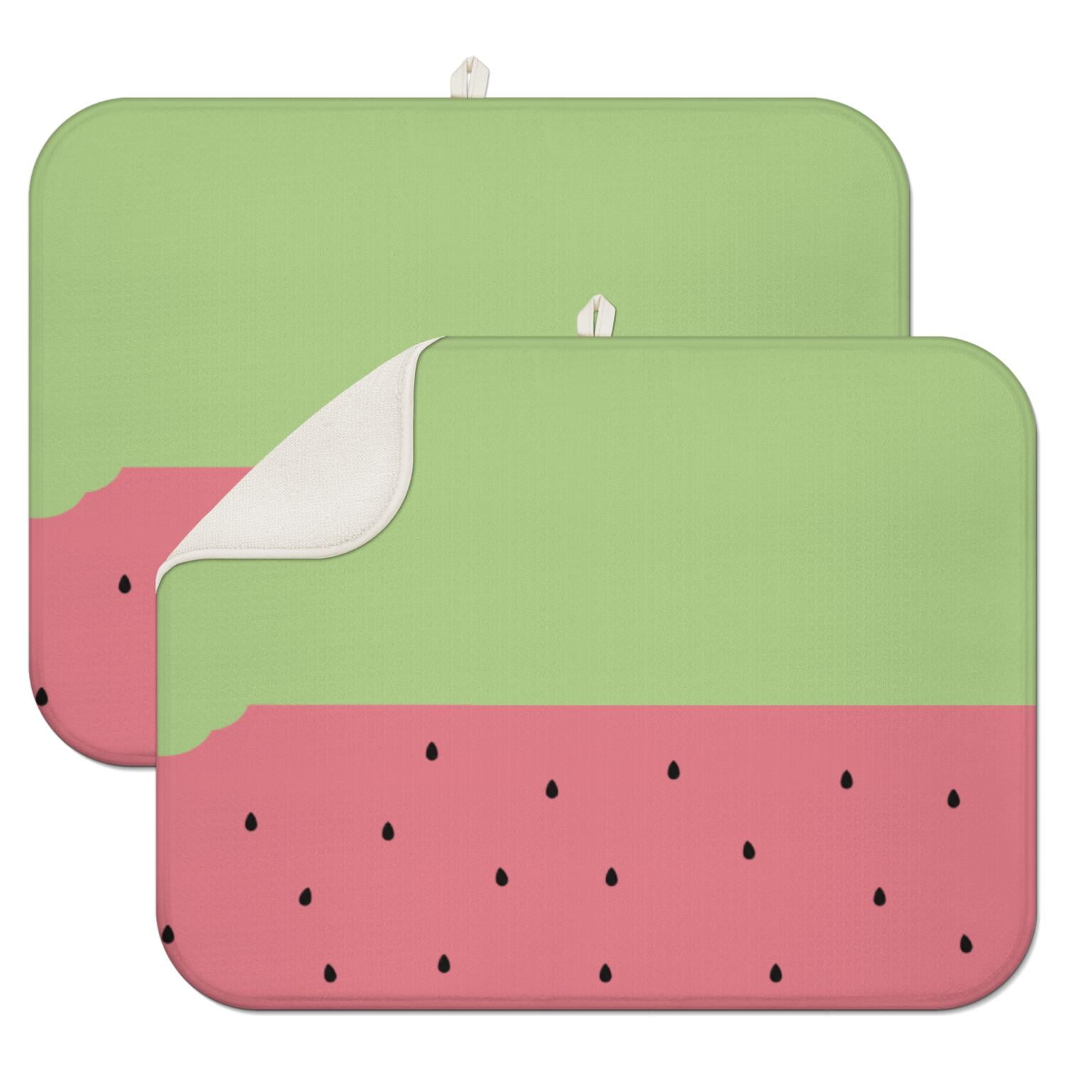 Watermelon Fruit Dish Drying Mat – Summer Tropical Watermelon Print ...