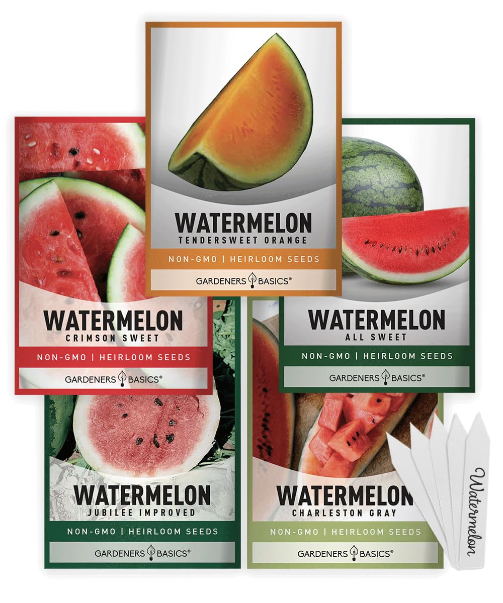 Watermelon Fruit Seeds for Planting Home Garden 5 Variety Packets ...